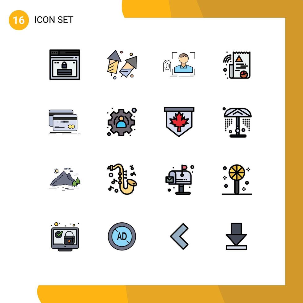 Editable Vector Line Pack Of 16 Simple Flat Color Filled Lines Of Graph Scanning Diwali Scan