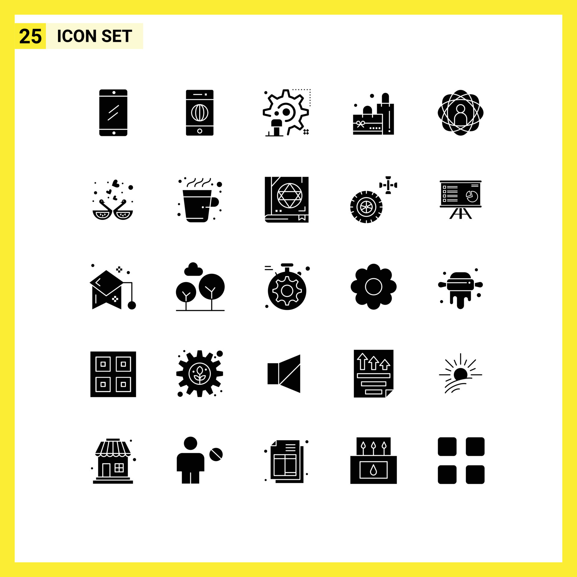 Set of 25 Modern UI Icons Symbols Signs for development shopping ...
