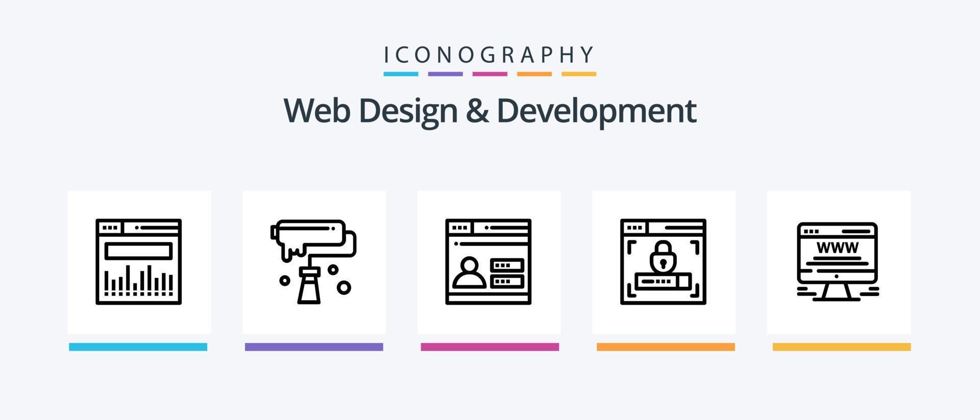 Web Design And Development Line 5 Icon Pack Including design. user. web. website. Creative Icons ...