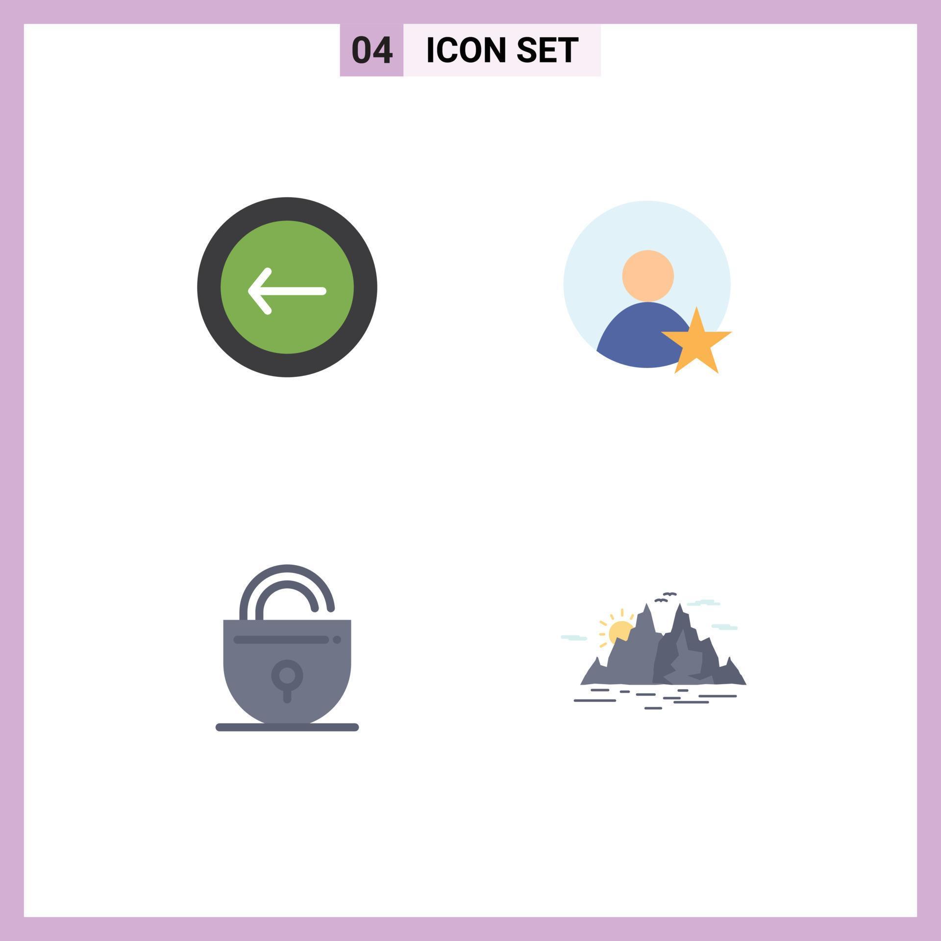 User Interface Pack Of 4 Basic Flat Icons Of Application Security Interface Profile Nature