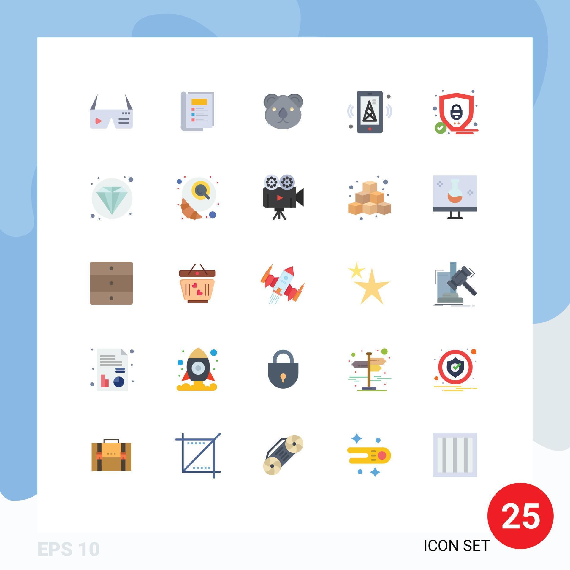 Set Of 25 Modern Ui Icons Symbols Signs For Mobile Iot Report Internet Kangaroo Editable Vector