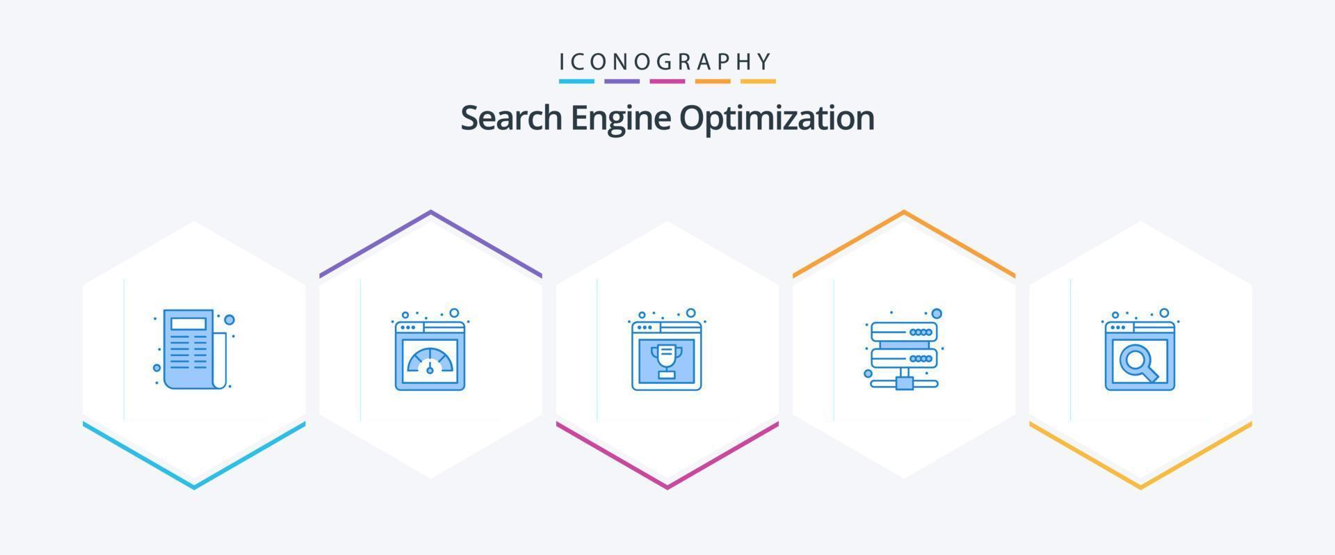 Seo 25 Blue icon pack including website. internet. speed. hosting. server 19669671 Vector Art at ...