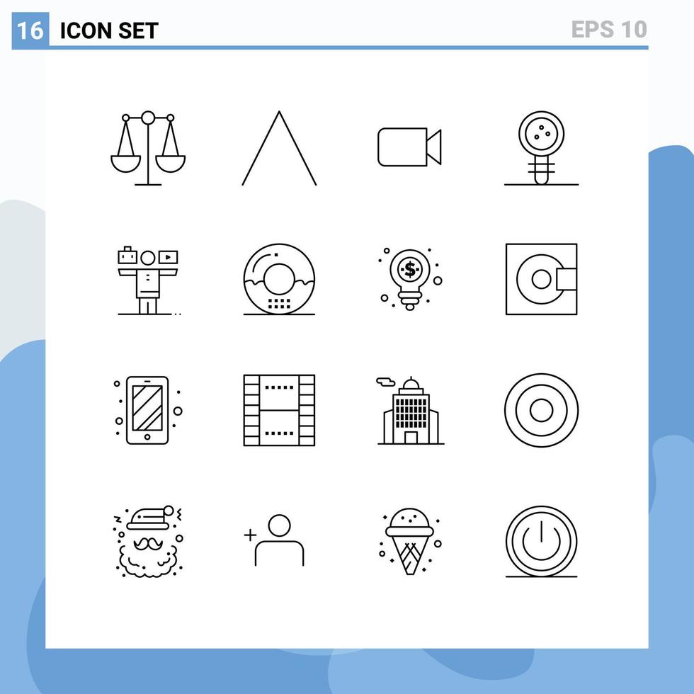 Universal Icon Symbols Group of 16 Modern Outlines of play balance basic learning knowledge ...