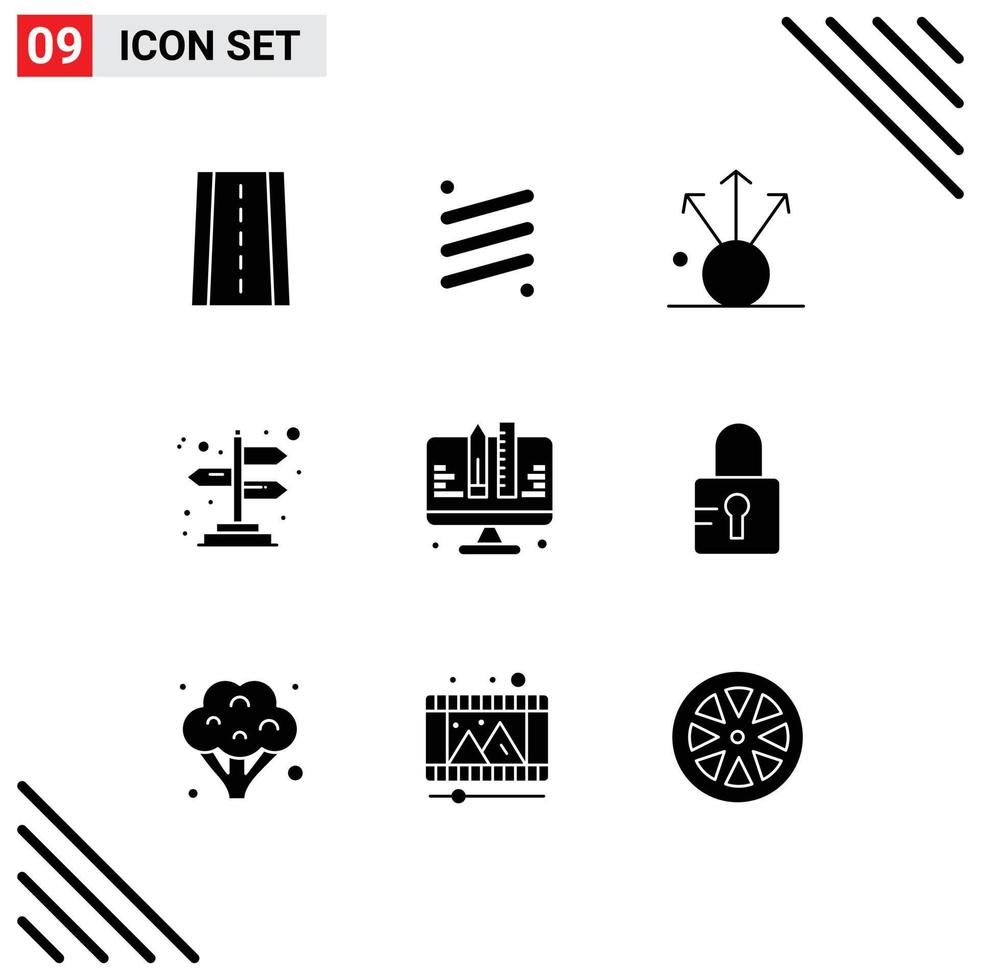 Editable Vector Line Pack Of 9 Simple Solid Glyphs Of Web Development Connection Coding