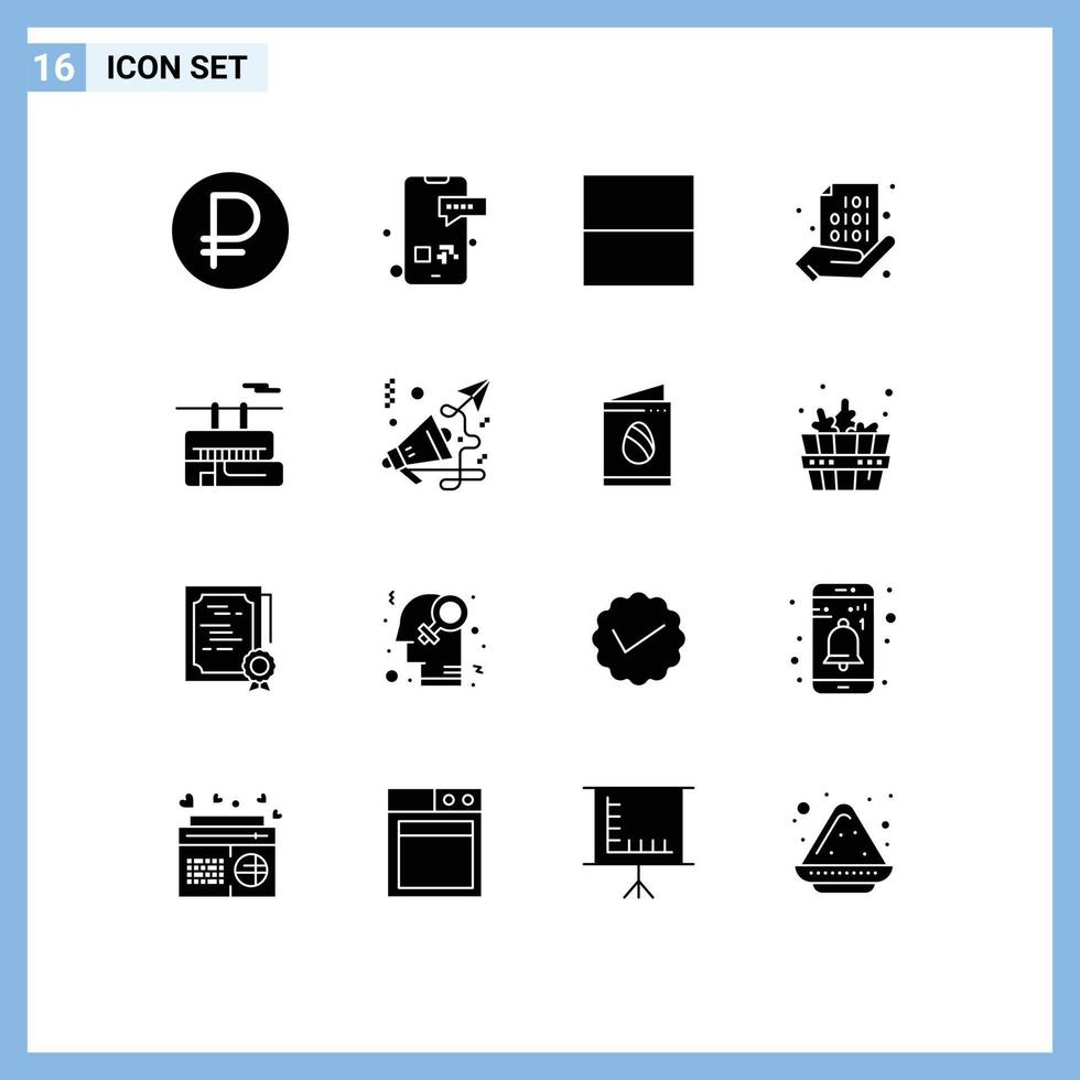 Set of 16 Commercial Solid Glyphs pack for tramway coding text hand ... Set of 16 Commercial Solid Glyphs pack for tramway coding text hand ...