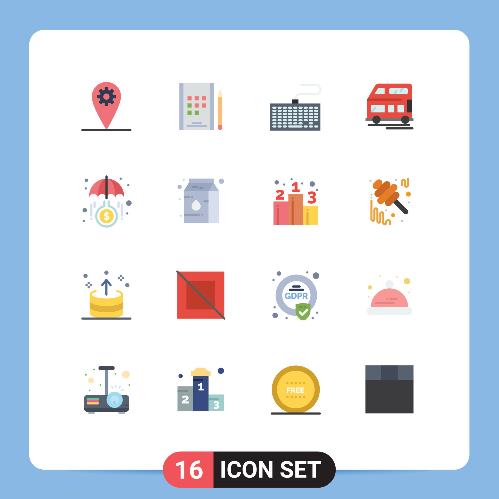 16 Thematic Vector Flat Colors and Editable Symbols of investment growth keys funds transport ...