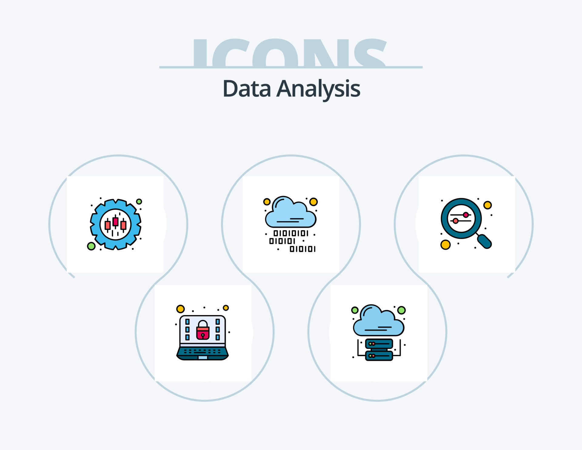 Data Analysis Line Filled Icon Pack 5 Icon Design Css Preferences Technology Data Security
