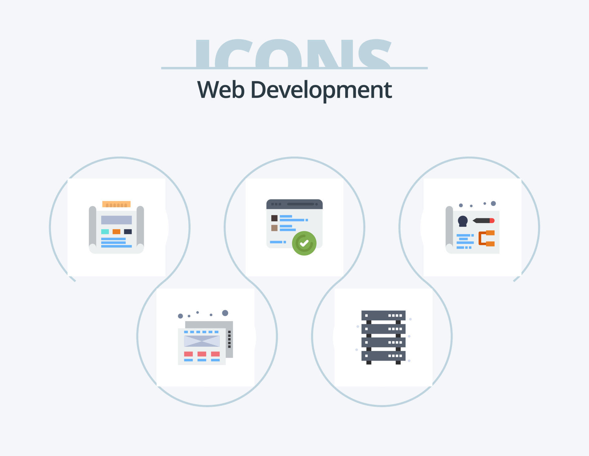 Web Development Flat Icon Pack 5 Icon Design Development Web Design Testing Development