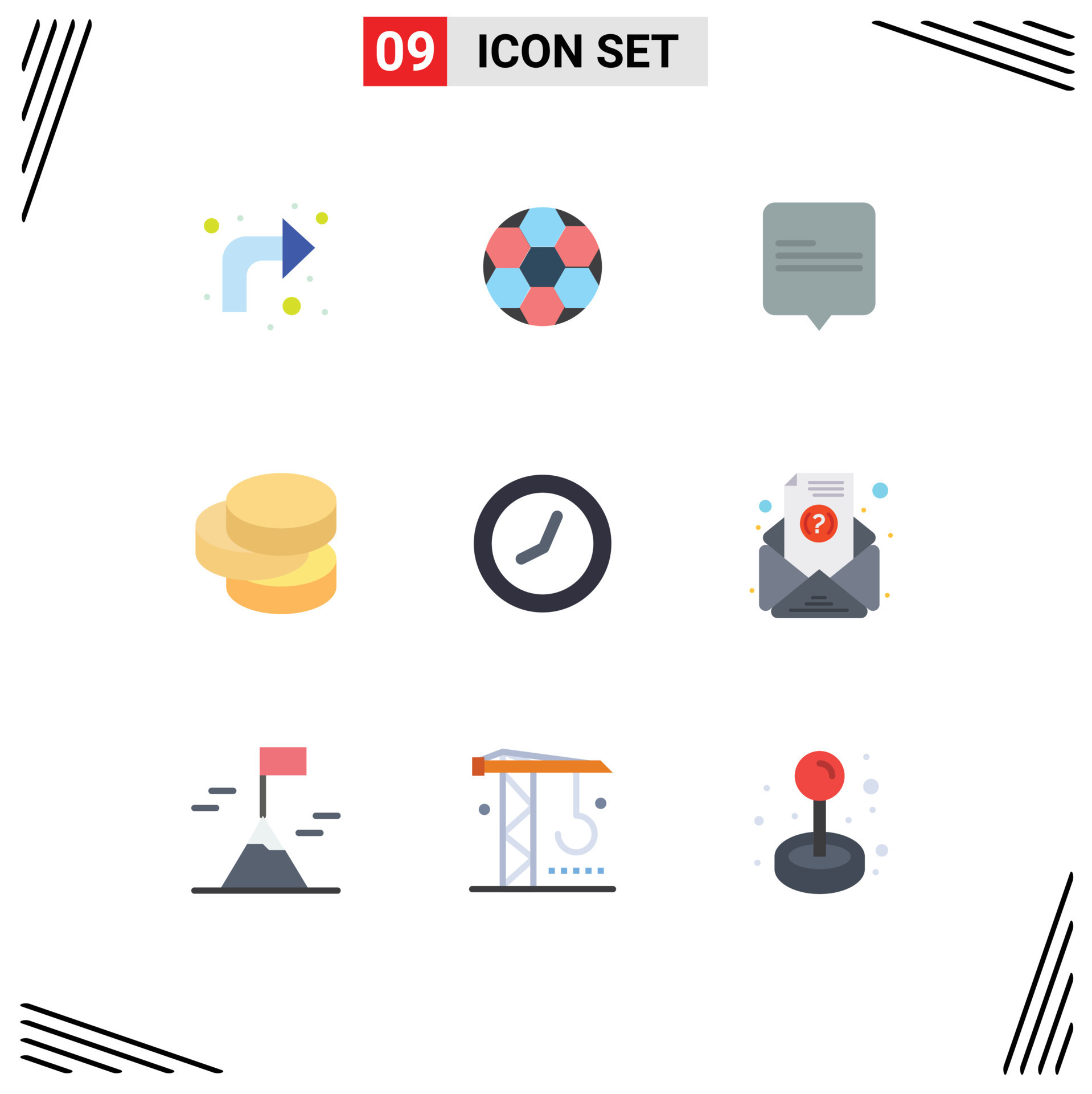 Conjunto De 9 9 Moderno Ui íconos Símbolos Señales Para Correo