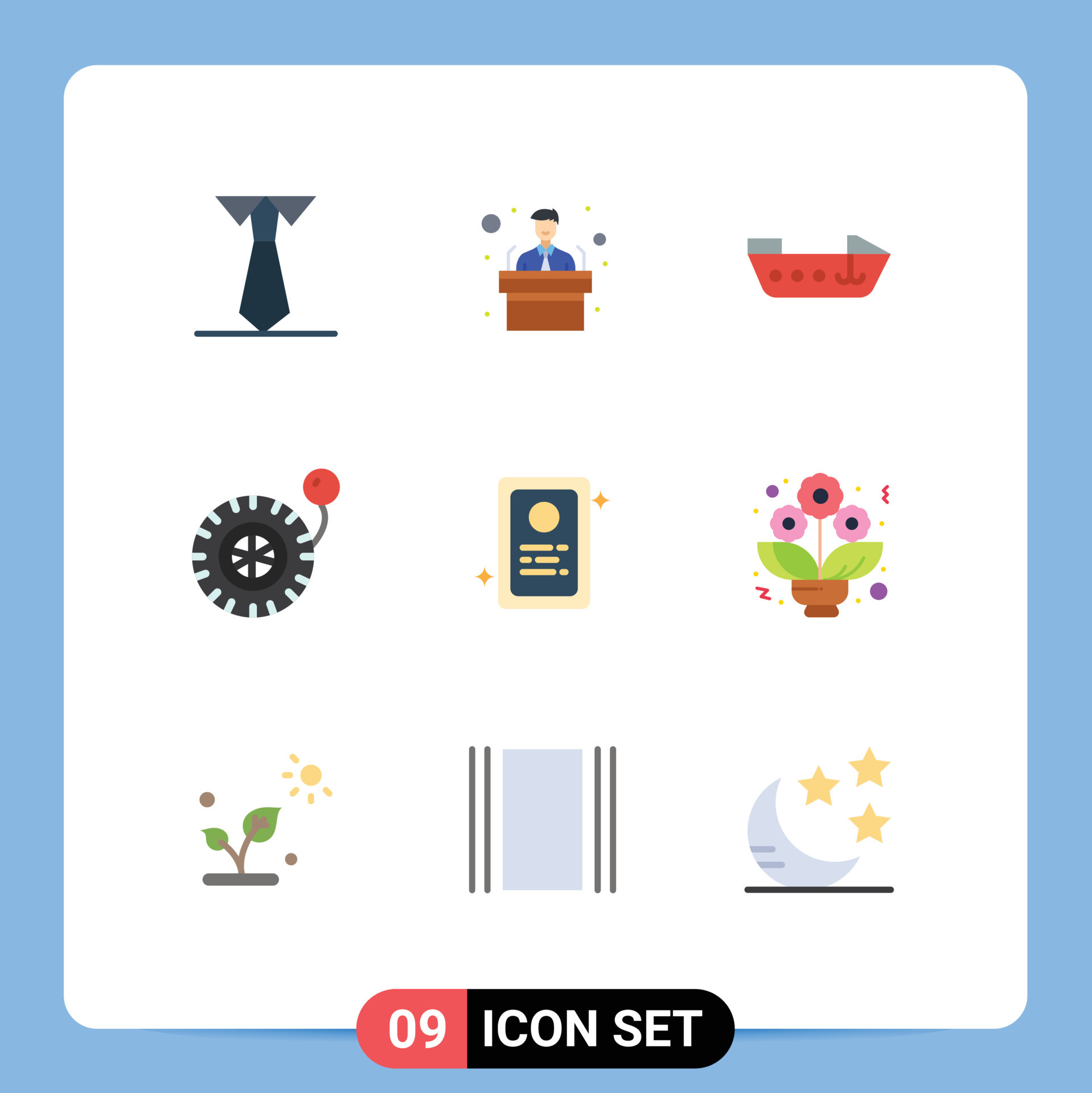 Móvil Interfaz Plano Color Conjunto De 9 9 Pictogramas De Rosas Ramo De