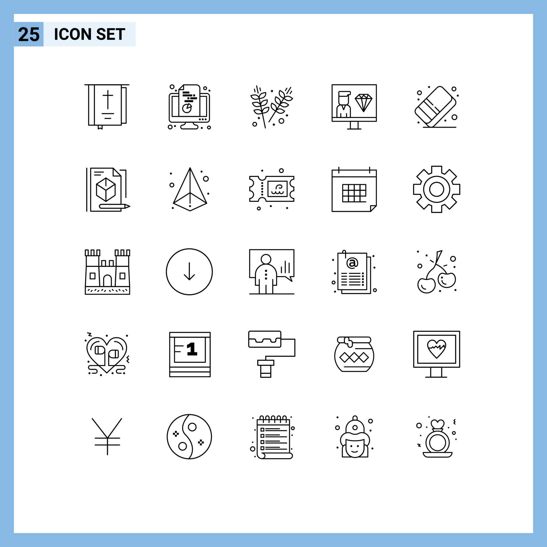 Set Of 25 Commercial Lines Pack For Programmer Develop Pie Coding