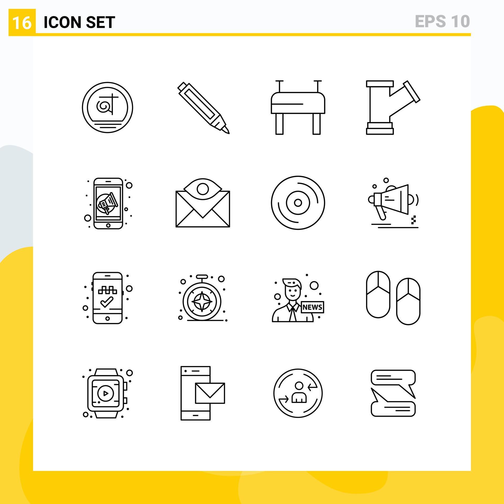 User Interface Pack Of 16 Basic Outlines Of Communication Mobile Sport