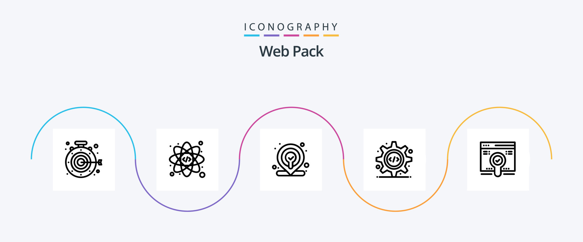Web Pack Line 5 Icon Pack Including pack. search. location. web. source ...
