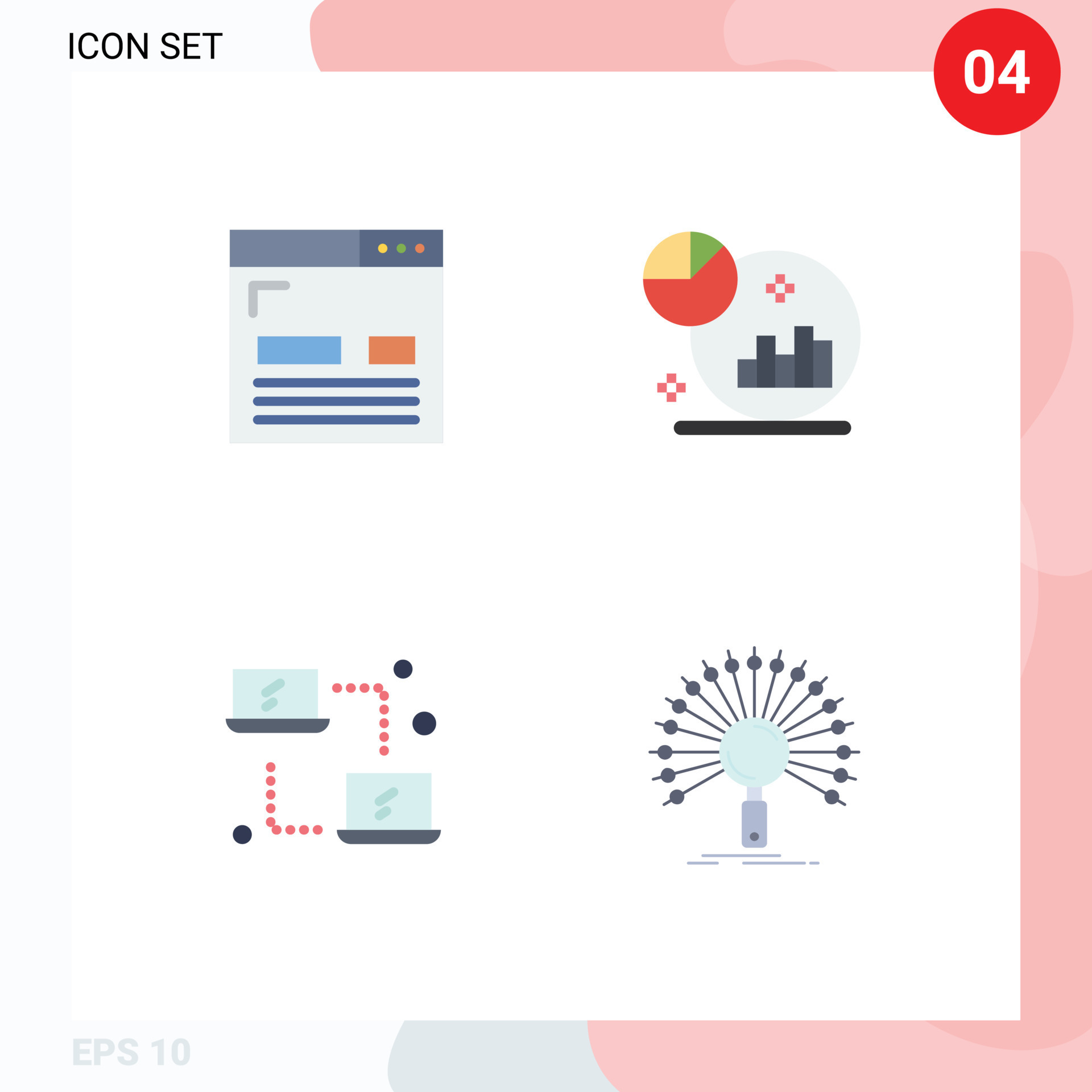 4 4 universal plano icono señales símbolos de codificación informática ...
