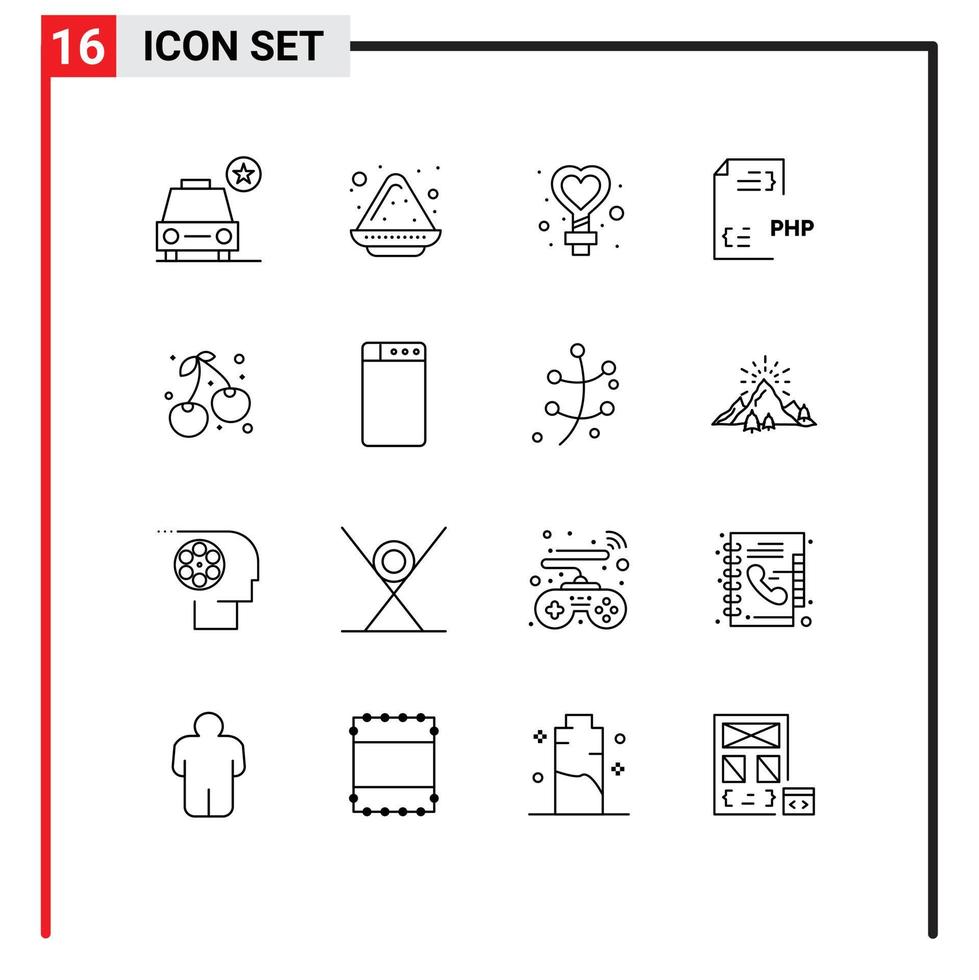 Group Of 16 Modern Outlines Set For Berry Document Female Development