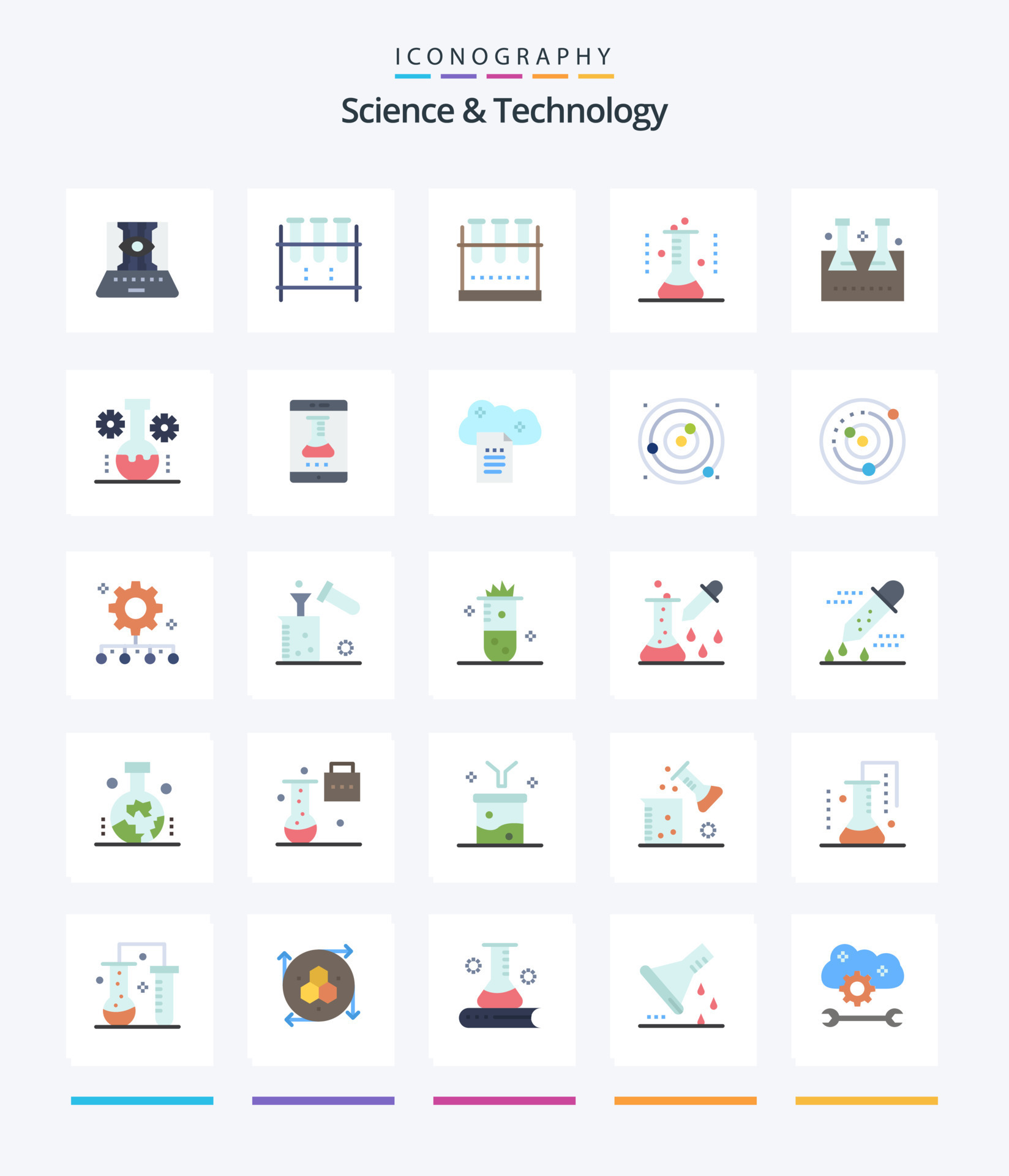 Creative Science And Technology 25 Flat icon pack Such As online ...