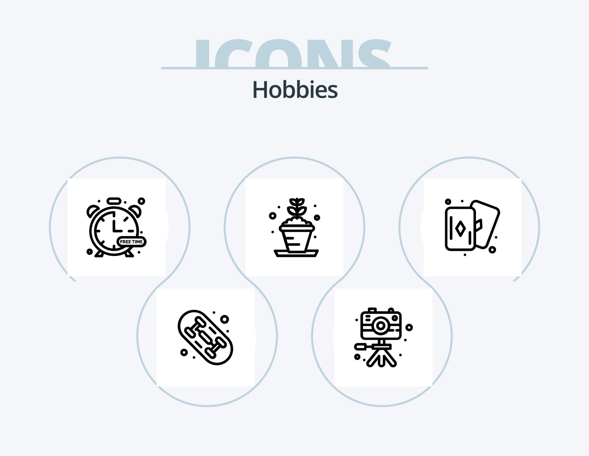 aficiones línea icono paquete 5 5 icono diseño. . jugar. pasatiempo ... aficiones línea icono paquete 5 5 icono diseño. . jugar. pasatiempo ...