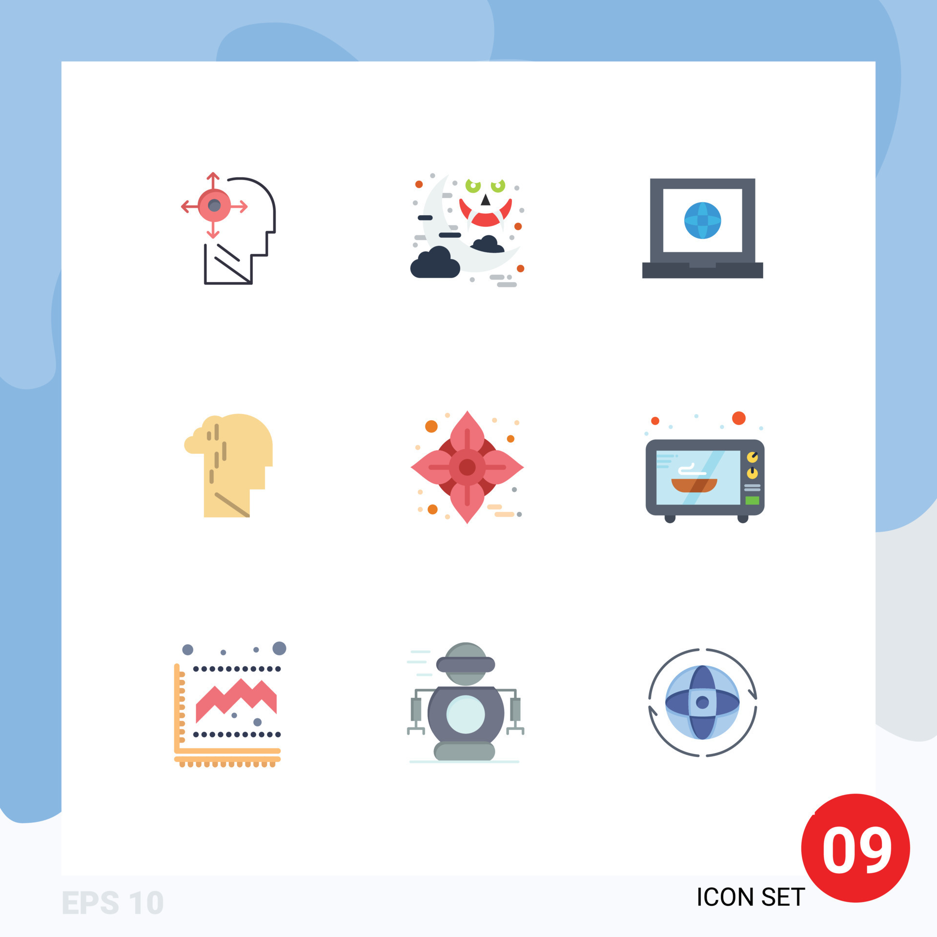 Conjunto De 9 9 Moderno Ui íconos Símbolos Señales Para Otoño Triste