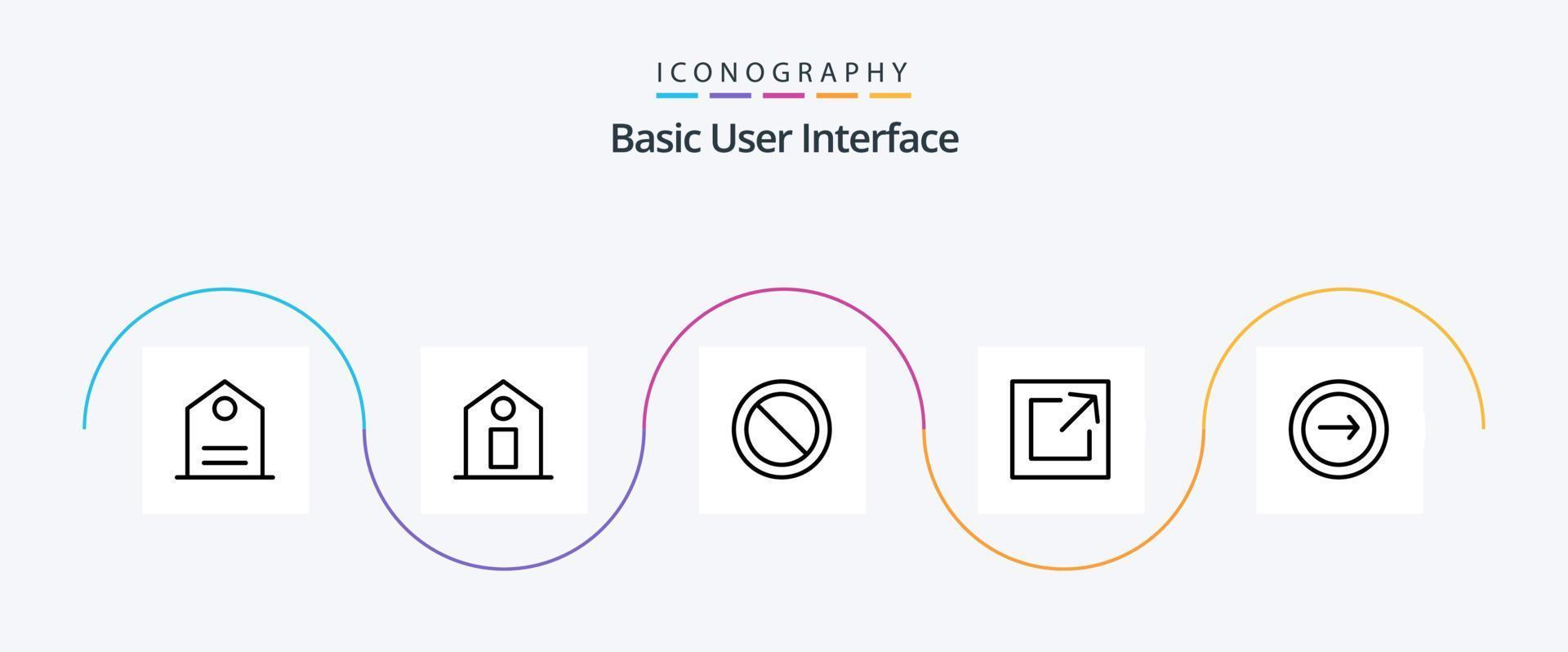 Basic Line 5 Icon Pack Including navigation. interface. basic. share ...