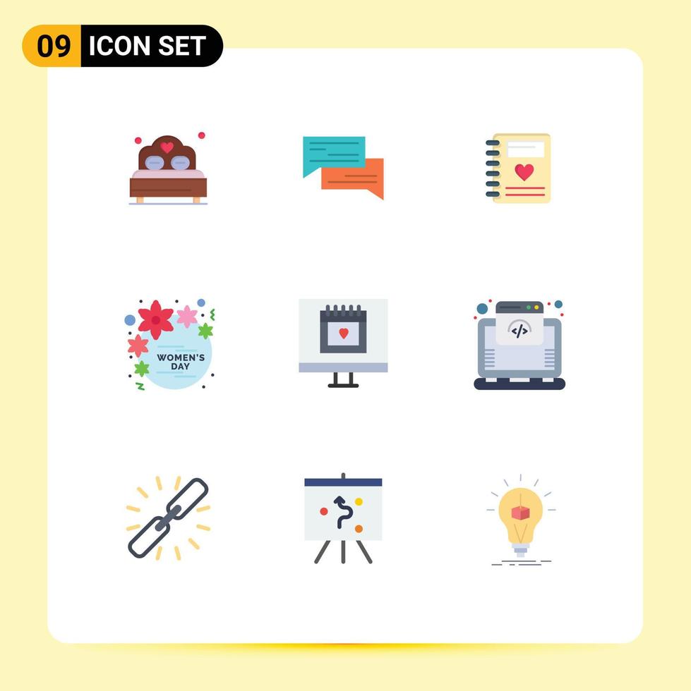 Conjunto De 9 9 Vector Plano Colores En Cuadrícula Para Regalo Día