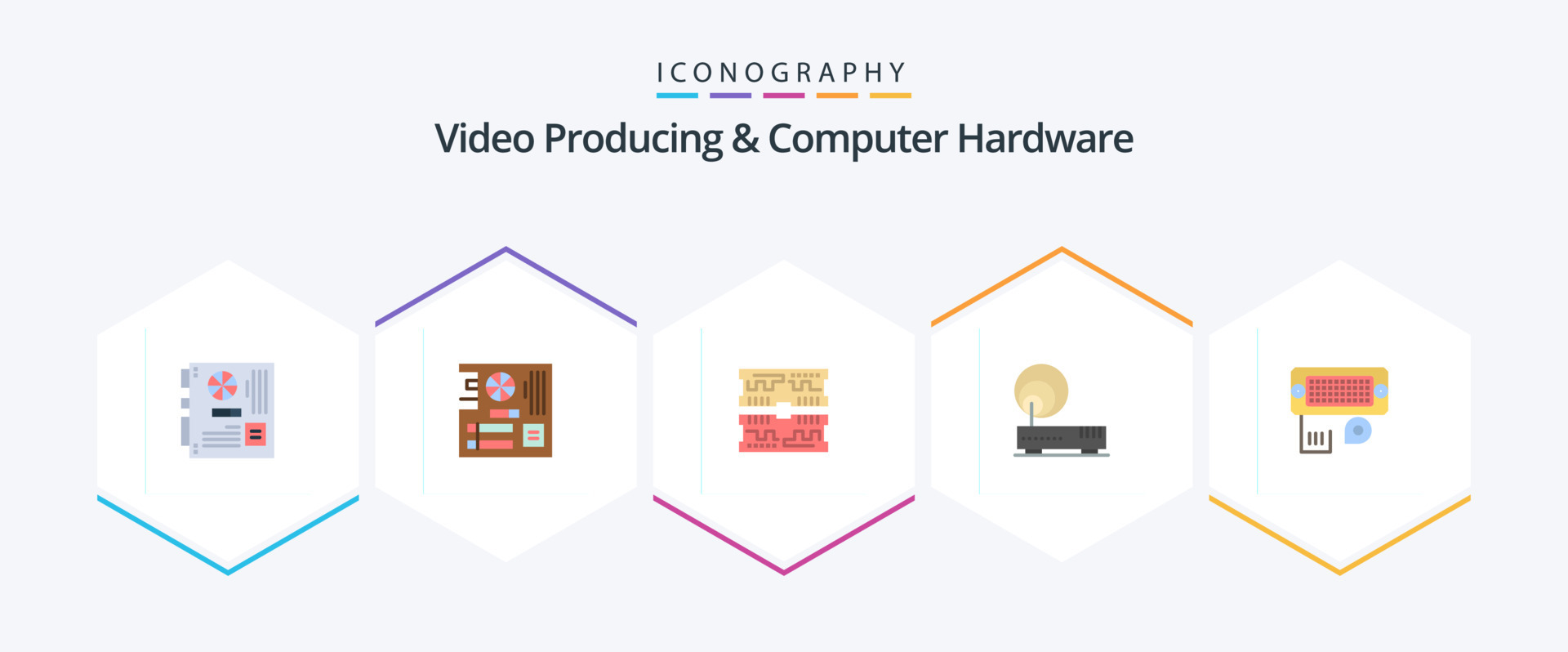 vídeo productor y computadora hardware 25 plano icono paquete incluso ... vídeo productor y computadora hardware 25 plano icono paquete incluso ...
