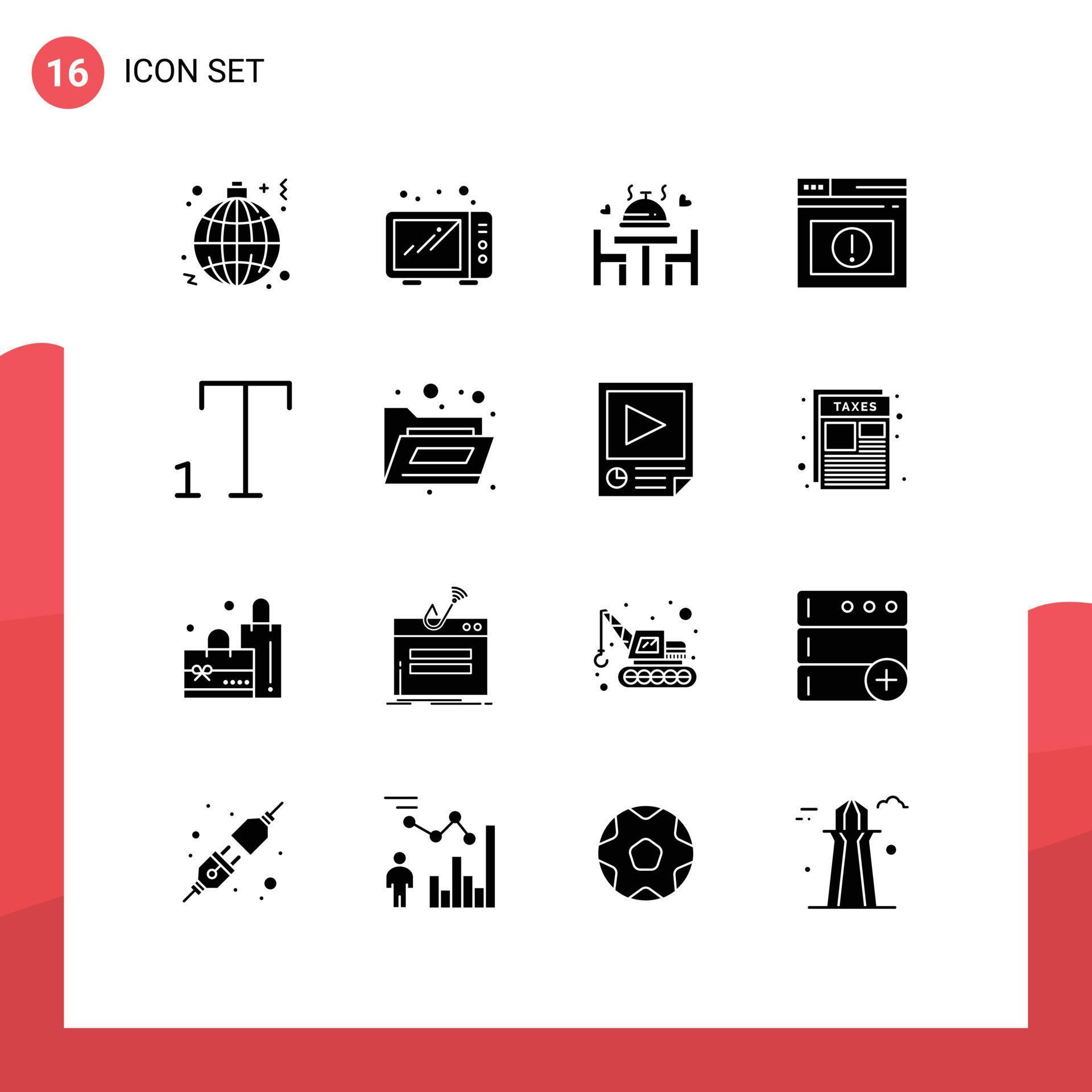 Universal Icon Symbols Group of 16 Modern Solid Glyphs of subscript ...