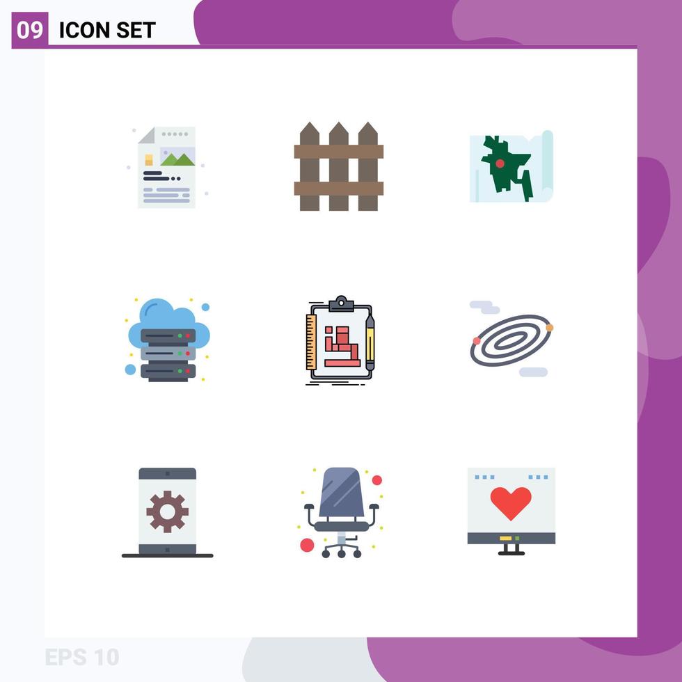 Pictogram Set of 9 Simple Flat Colors of algorithm server bangladesh ...