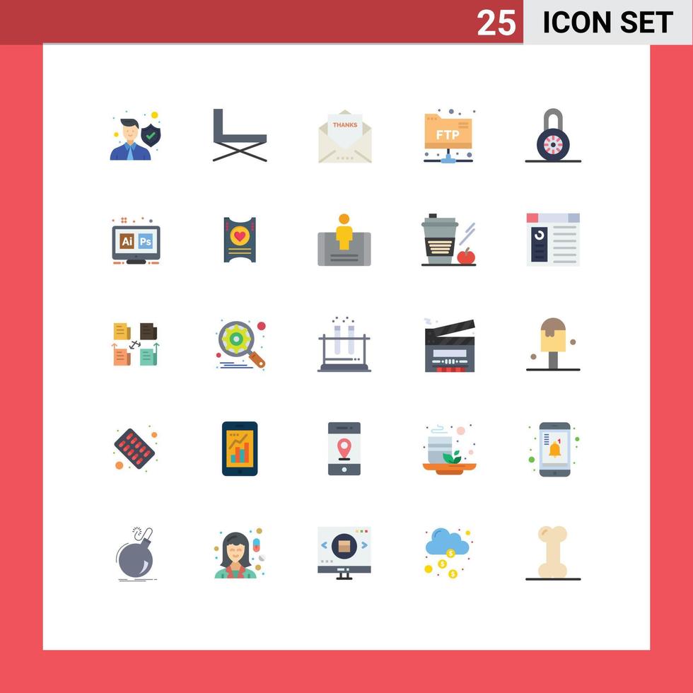 25 Thematic Vector Flat Colors And Editable Symbols Of Ftp Account Rest