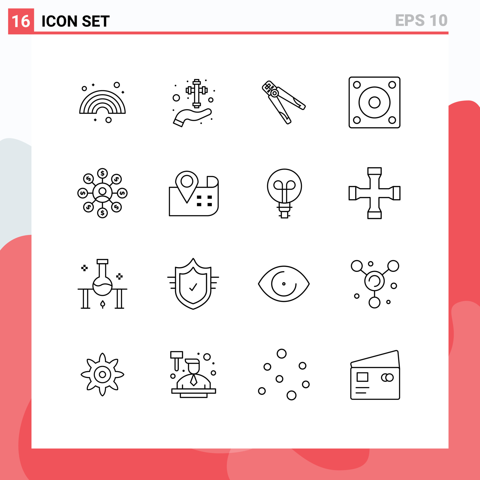 Set Of 16 Modern Ui Icons Symbols Signs For Hard Disk Devices Cross Work Crimping Editable