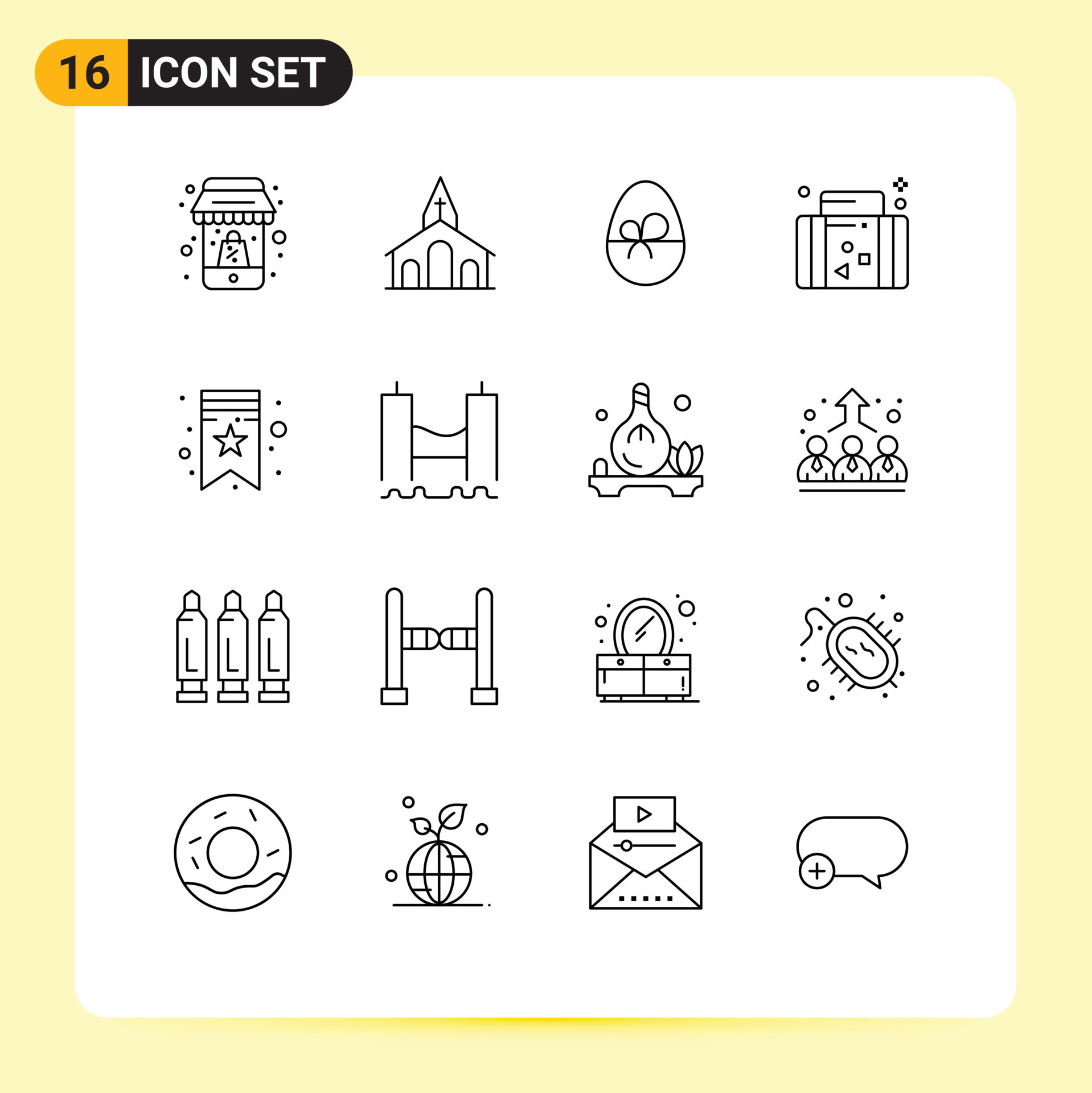 16 Universal Outlines Set For Web And Mobile Applications Vacation