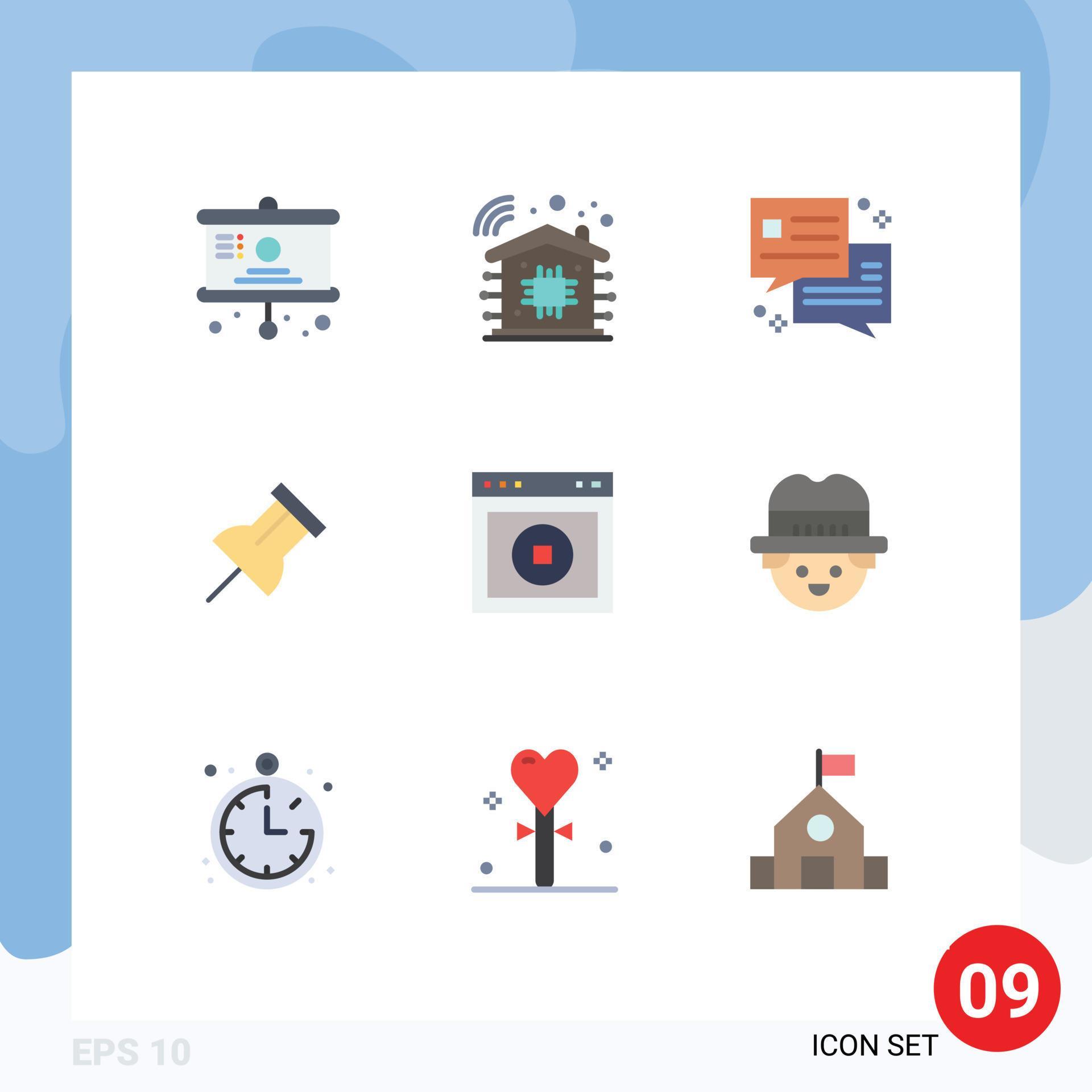 Set of 9 Modern UI Icons Symbols Signs for website ux dialog ui ...