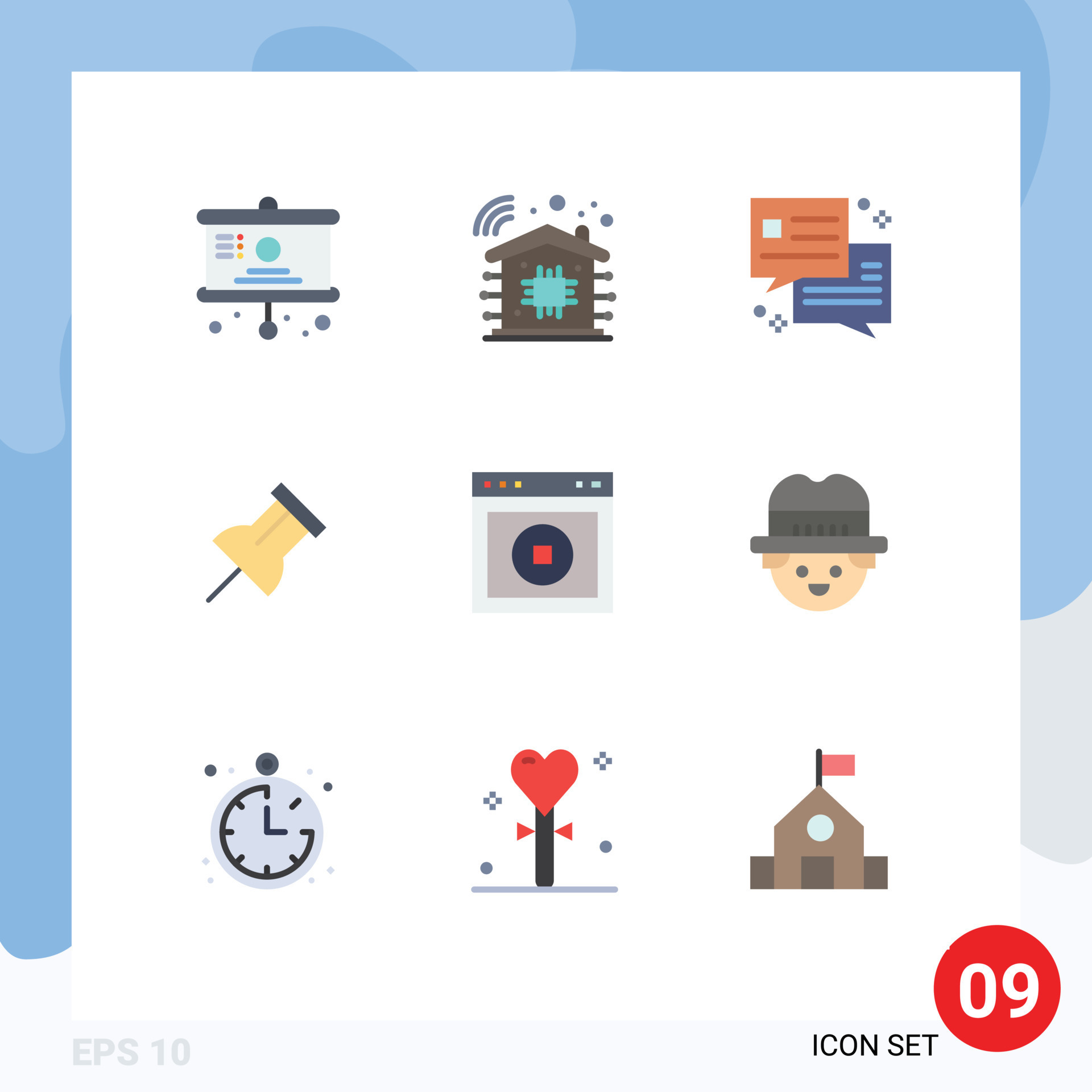 Set of 9 Modern UI Icons Symbols Signs for website ux dialog ui ...