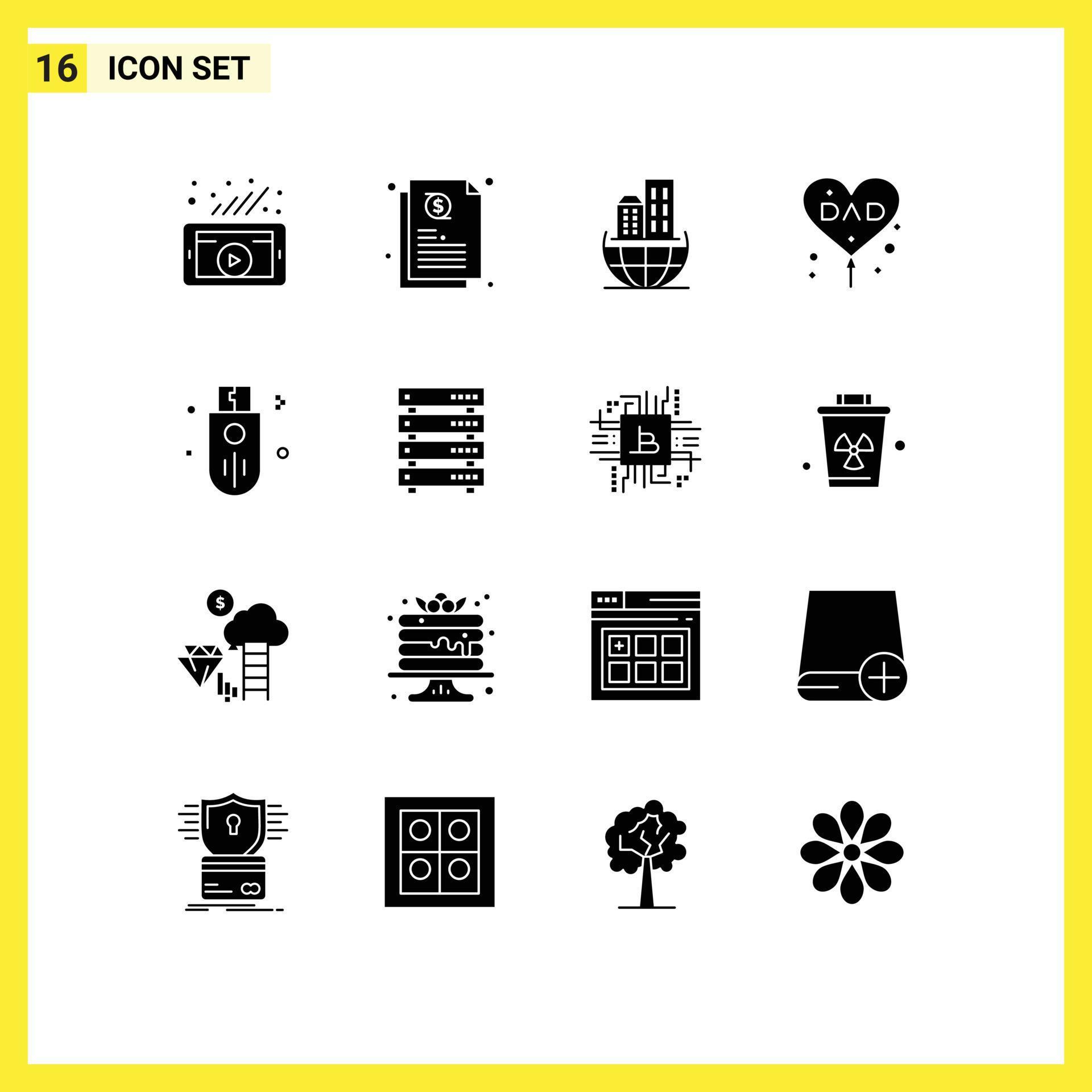 Stock Vector Icon Pack of 16 Line Signs and Symbols for memory love ...