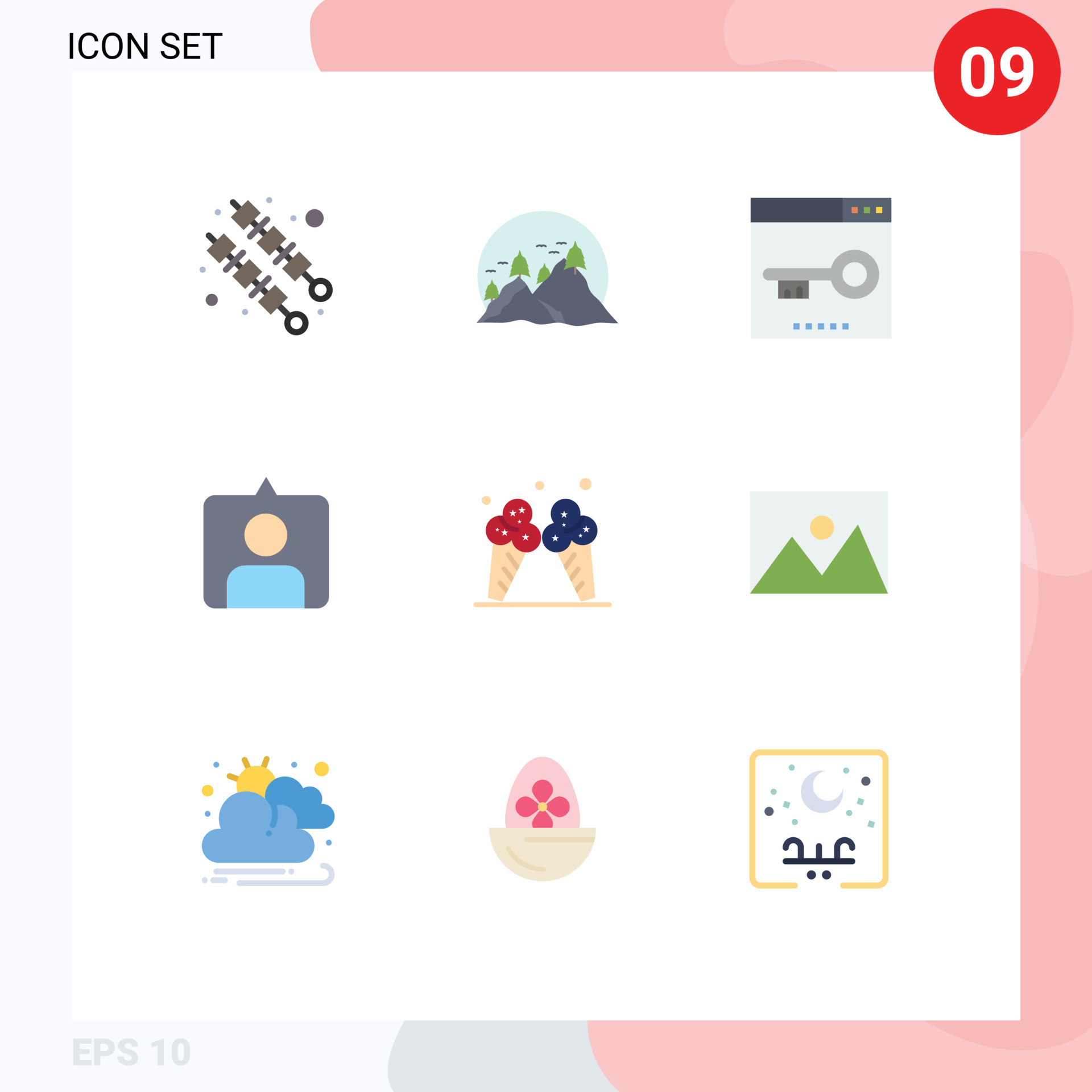 9 Universal Flat Color Signs Symbols of ice sets engine instagram page Editable Vector Design ...