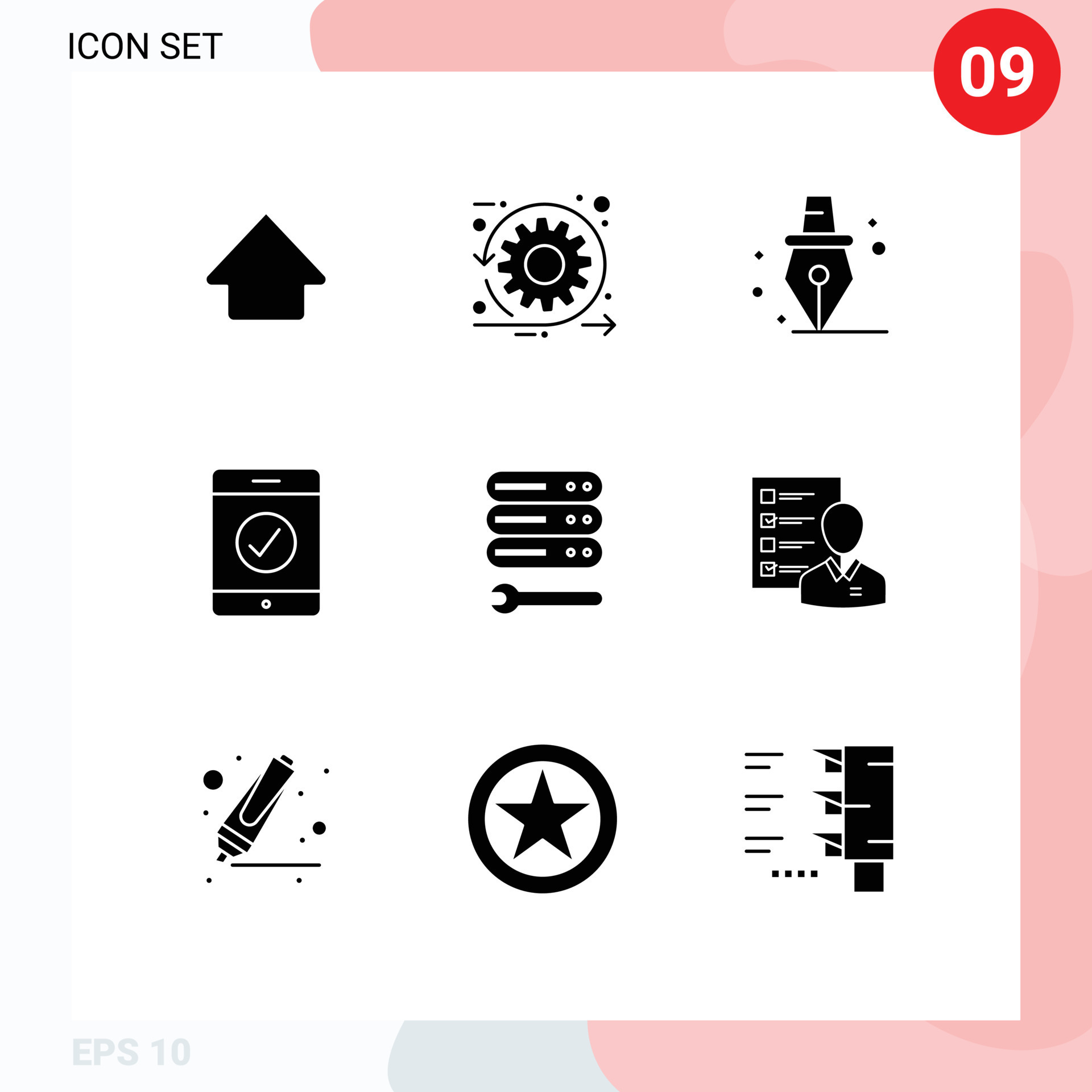 Set Of 9 Modern Ui Icons Symbols Signs For Profile Wrench Education Settings Mobile Editable