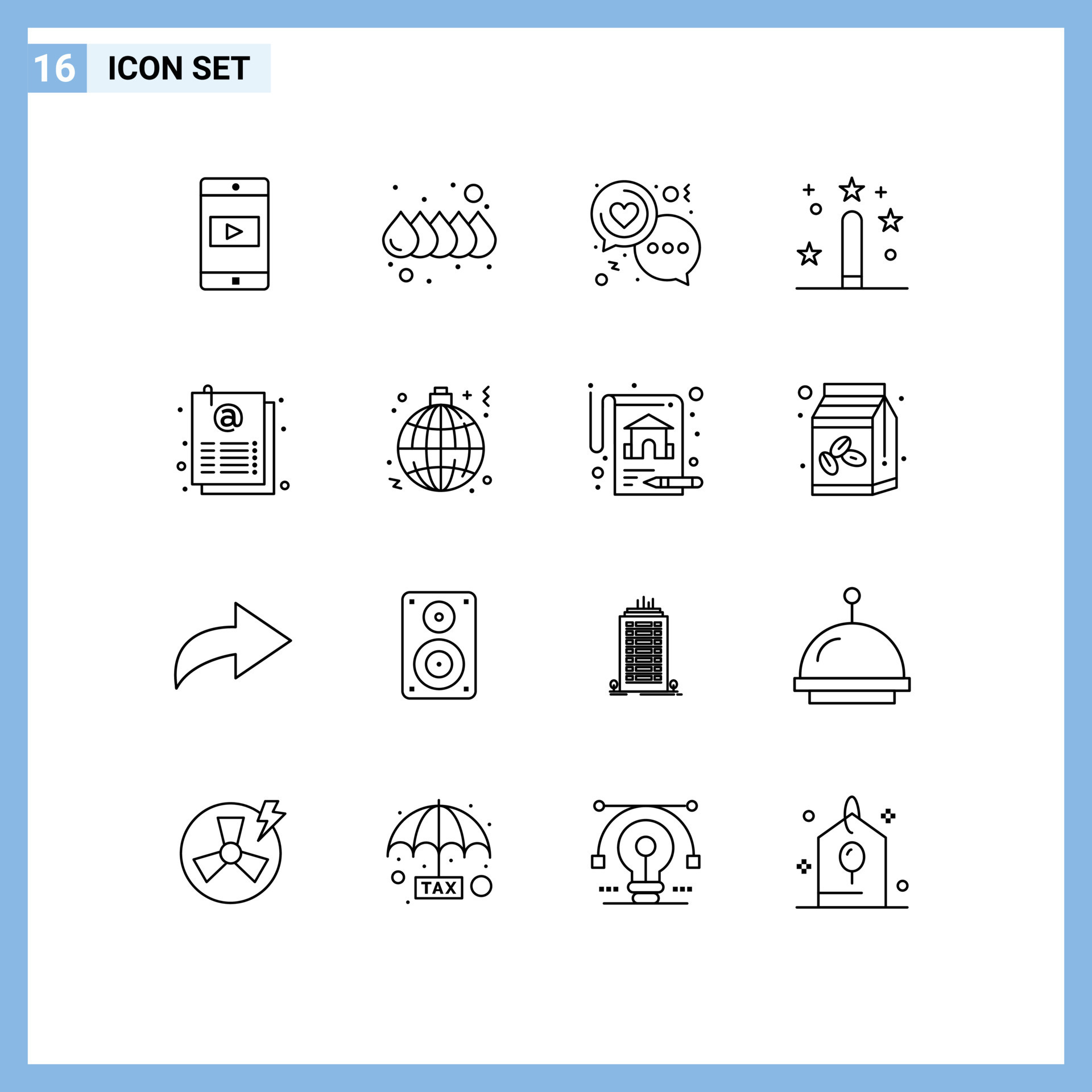 16 Thematic Vector Outlines And Editable Symbols Of Document Magic Day Development Coding