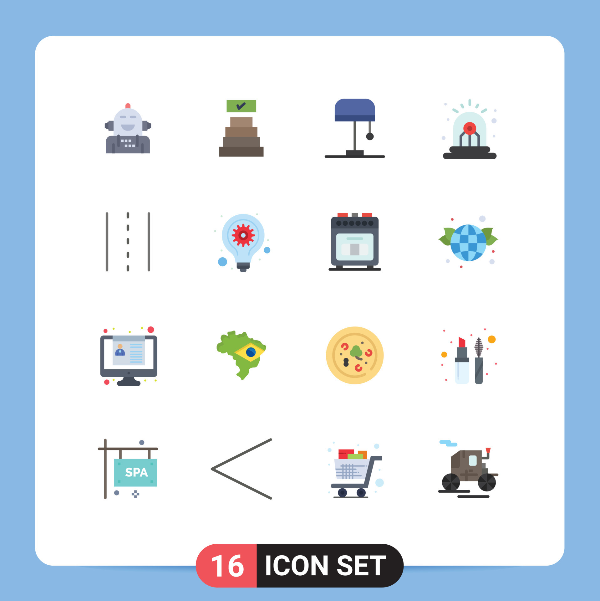 16 Thematic Vector Flat Colors And Editable Symbols Of Lines Driveway