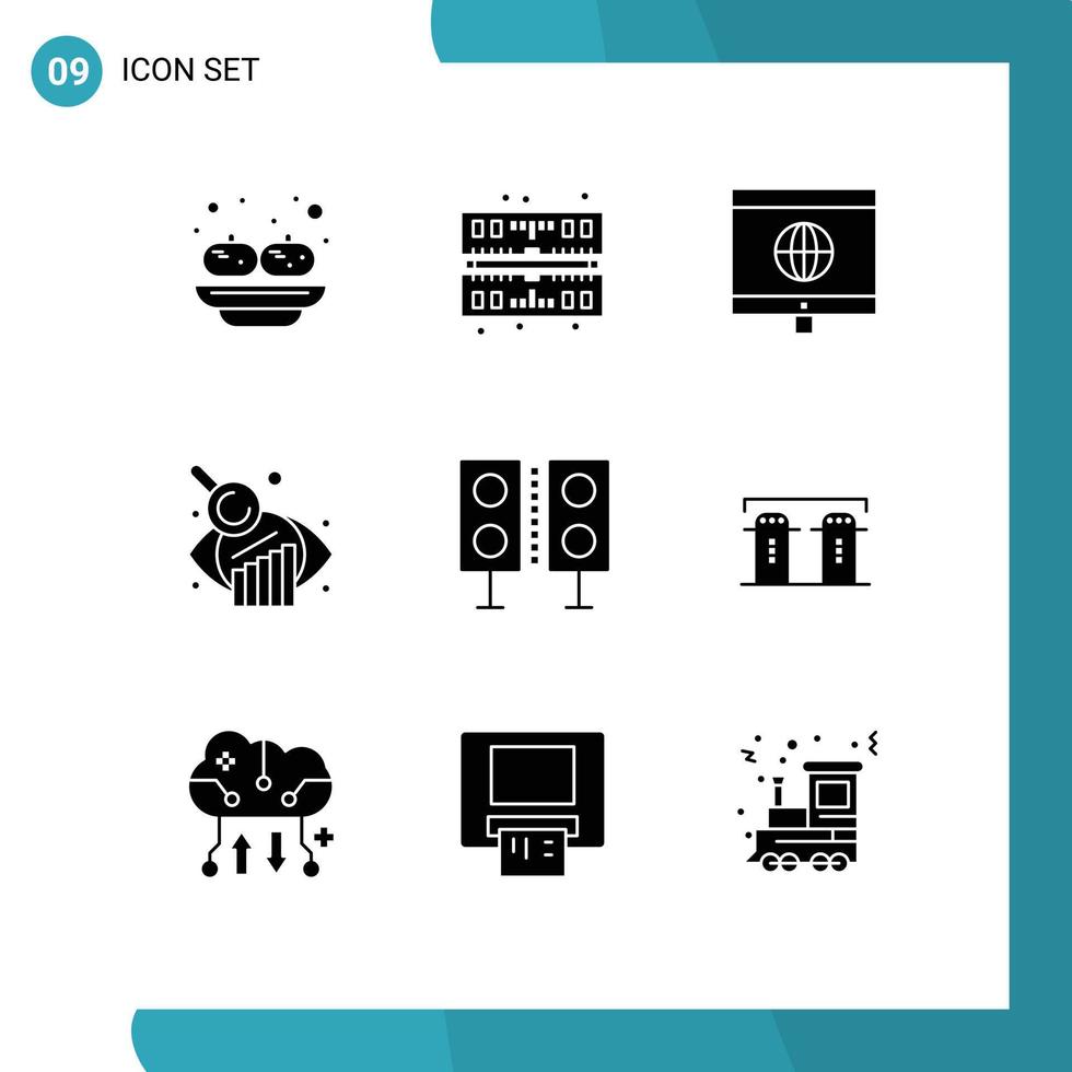 User Interface Pack Of 9 Basic Solid Glyphs Of Technology Products Global Electronics Research