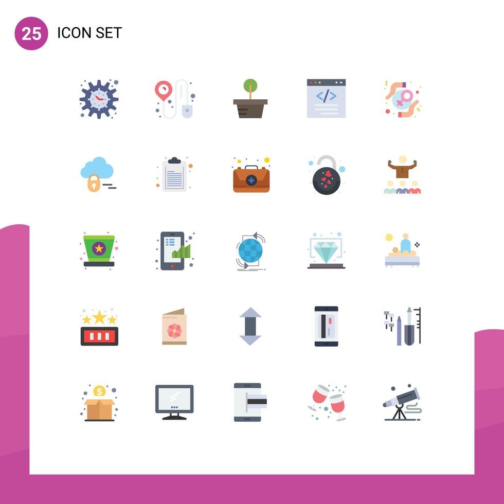 User Interface Pack Of 25 Basic Flat Colors Of Protection Feminist Tree