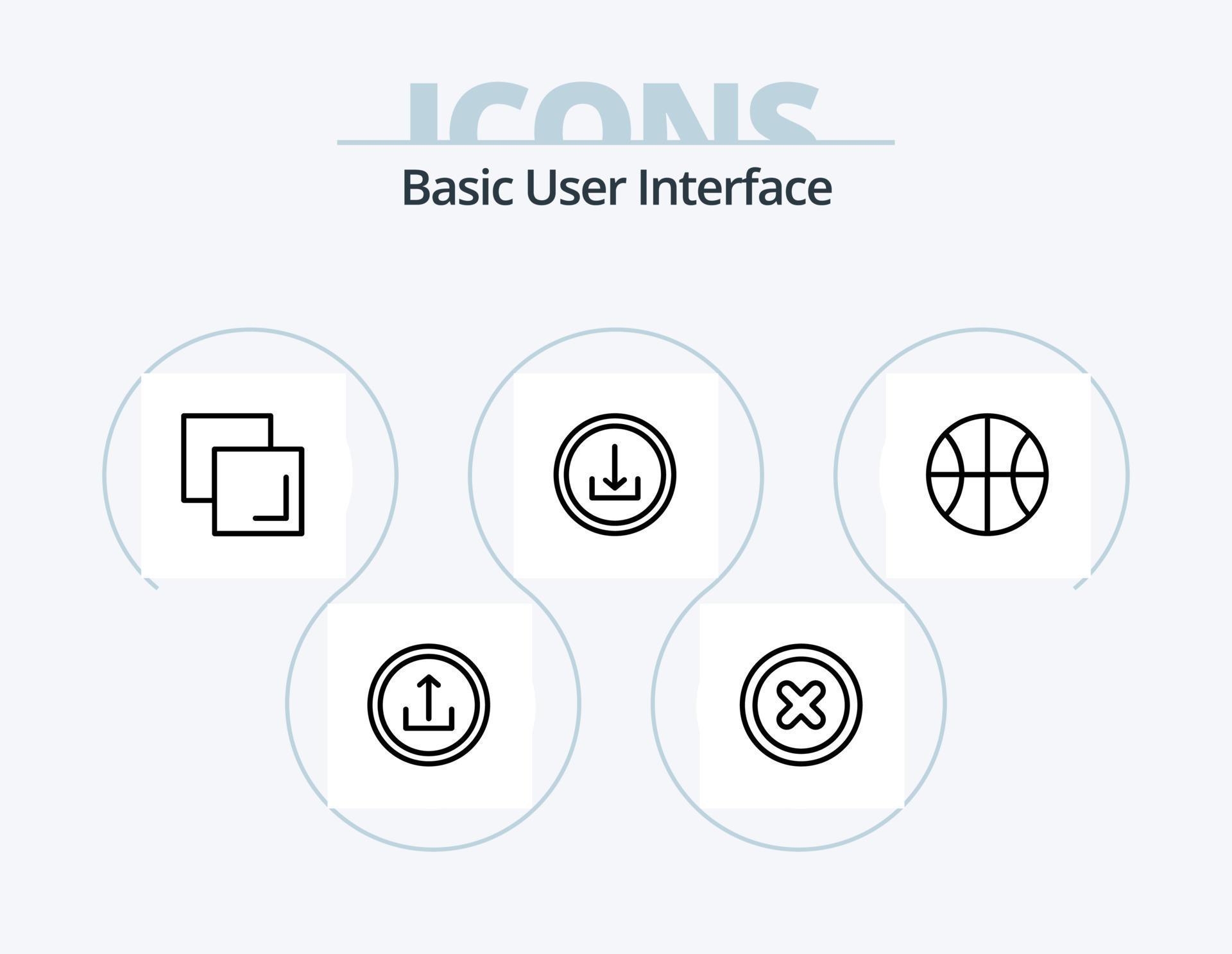 Basic Line Icon Pack 5 Icon Design. . mobile. setting. interface. application 19694386 Vector ...