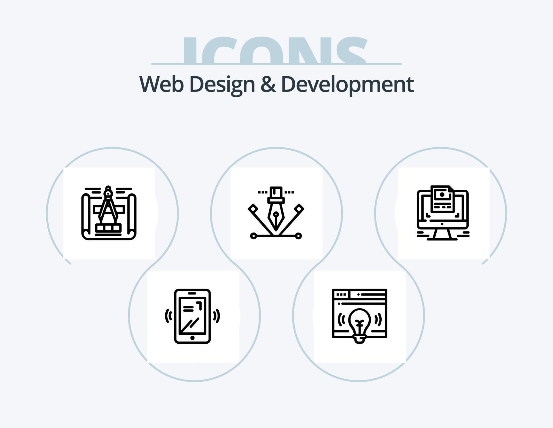 Web Design And Development Line Icon Pack 5 Icon Design. web. internet ...