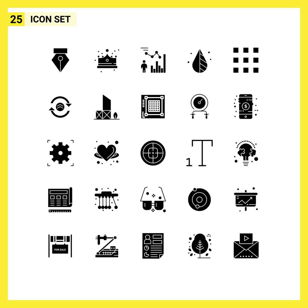 User Interface Pack Of 25 Basic Solid Glyphs Of Thumbnails Tool Data Invert Color Editable