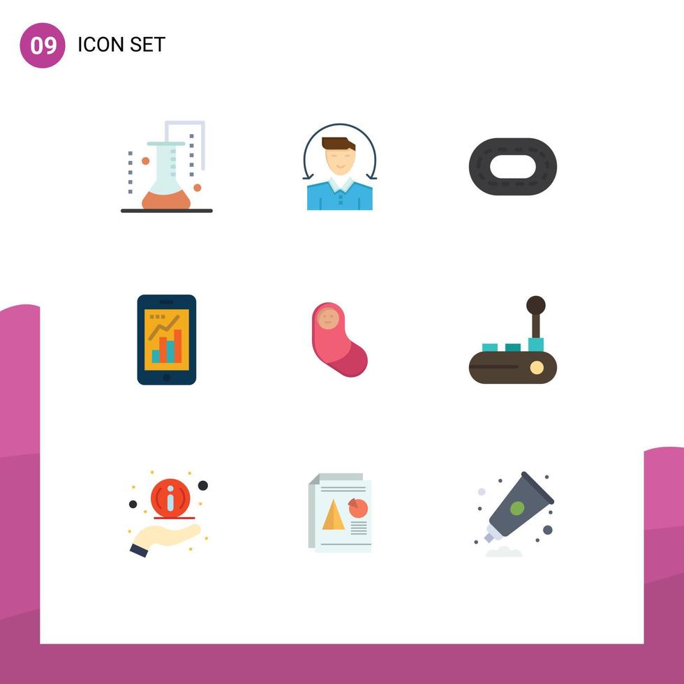 Conjunto De 9 9 Vector Plano Colores En Cuadrícula Para Bebé Móvil