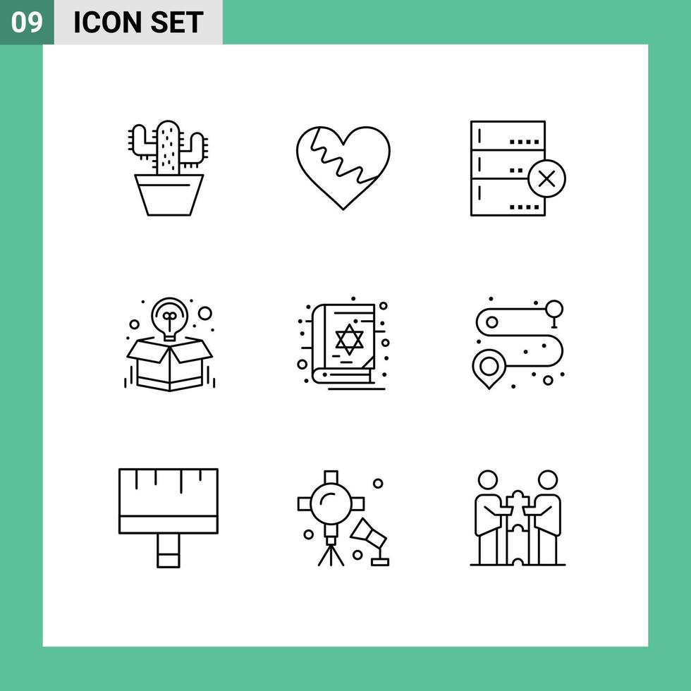 9 User Interface Outline Pack Of Modern Signs And Symbols Of Book Package T Idea Box Editable