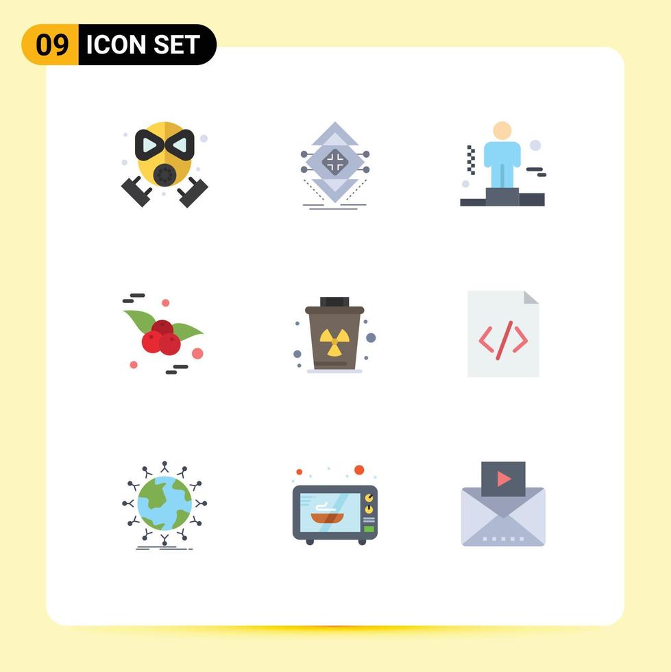 Set of 9 Modern UI Icons Symbols Signs for garbage fruit structure food ... Set of 9 Modern UI Icons Symbols Signs for garbage fruit structure food ...