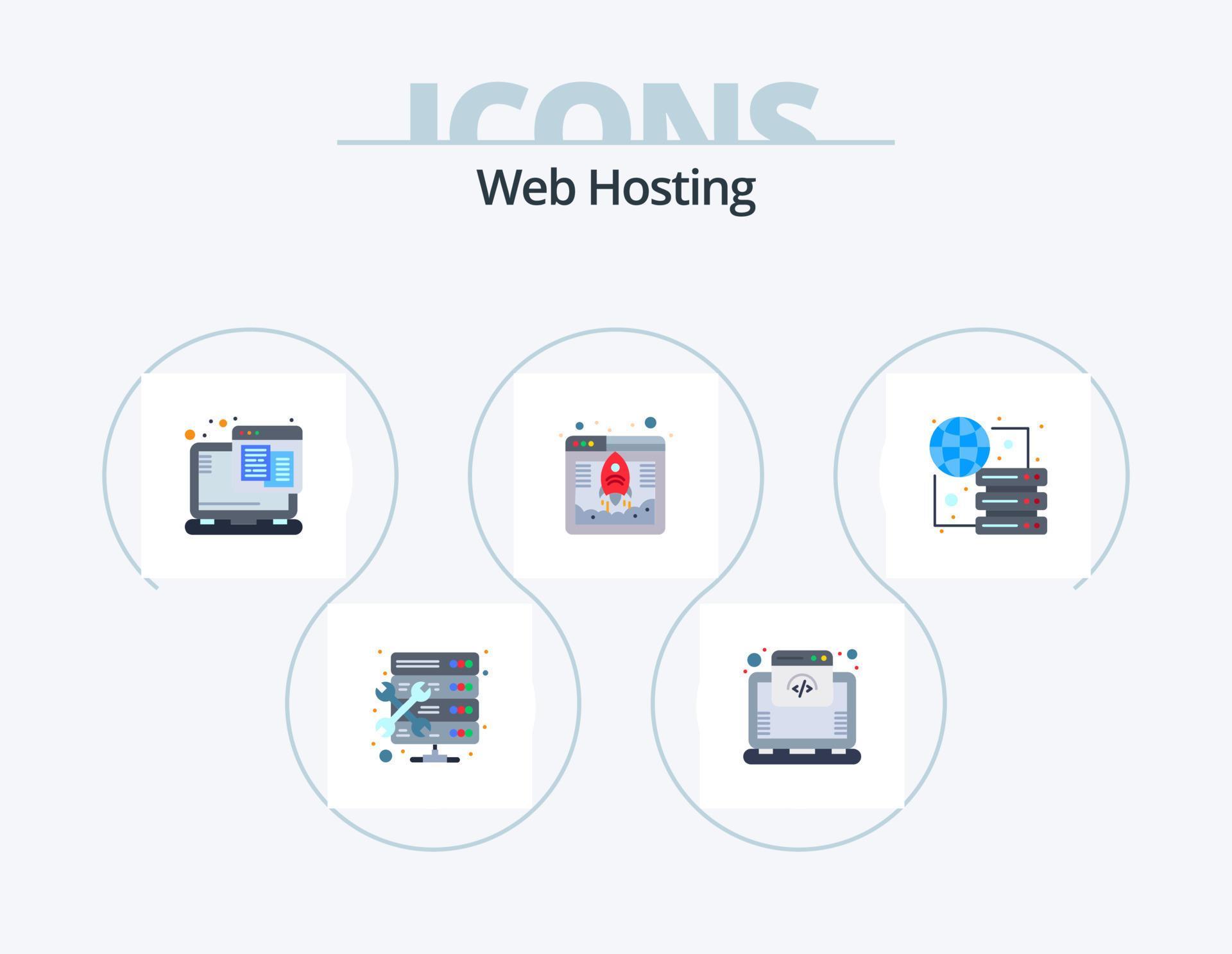 Web Hosting Flat Icon Pack 5 Icon Design. global. web hosting ...