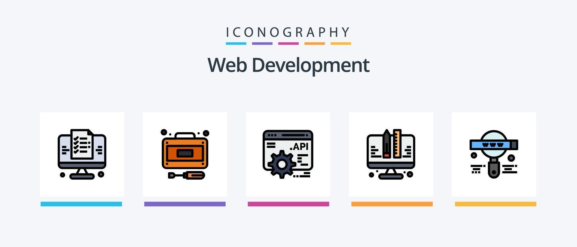 Web Development Line Filled 5 Icon Pack Including refresh. page. analytics. development. browser ...