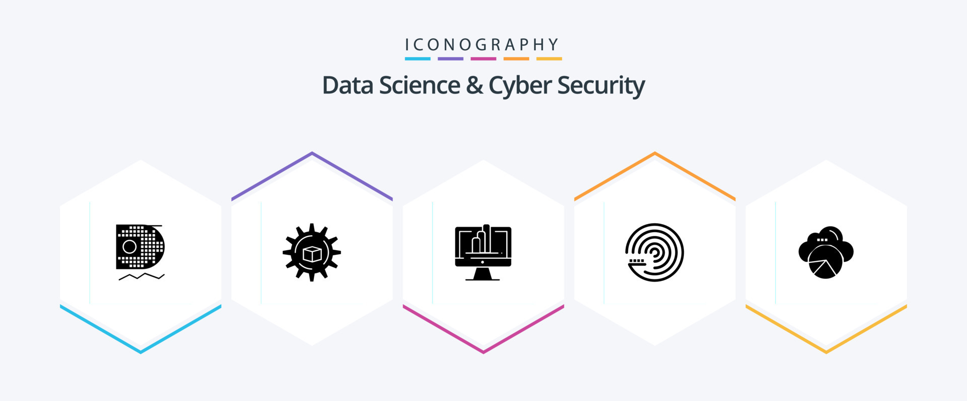 Data Science And Cyber Security 25 Glyph Icon Pack Including Cloud Scince Computer
