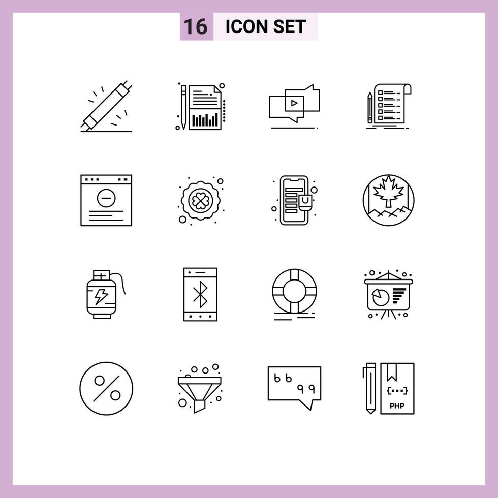 User Interface Pack Of 16 Basic Outlines Of Checklist Invoice Sheet Report Digital Editable