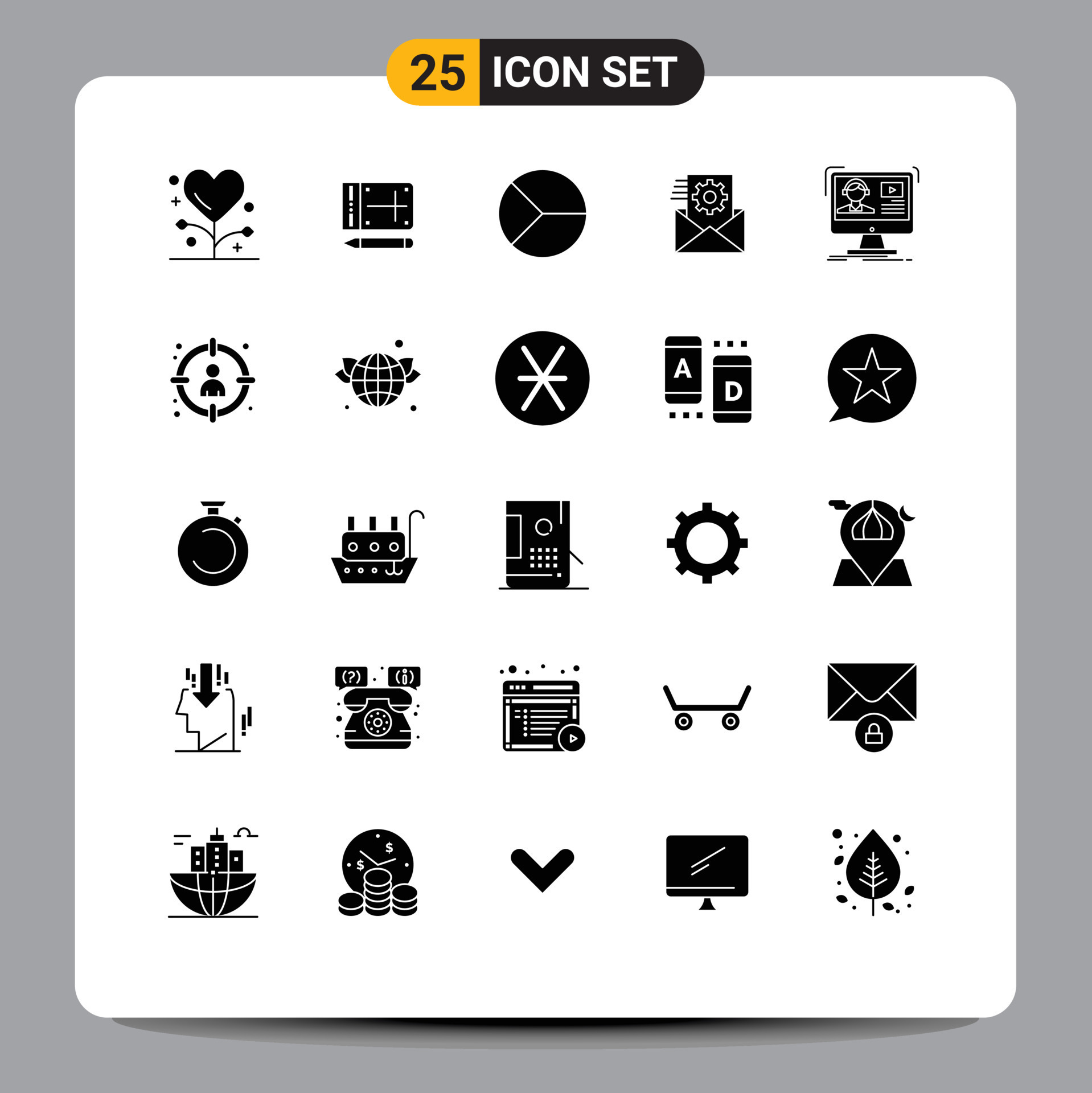 25 Creative Icons Modern Signs and Symbols of integration data ...